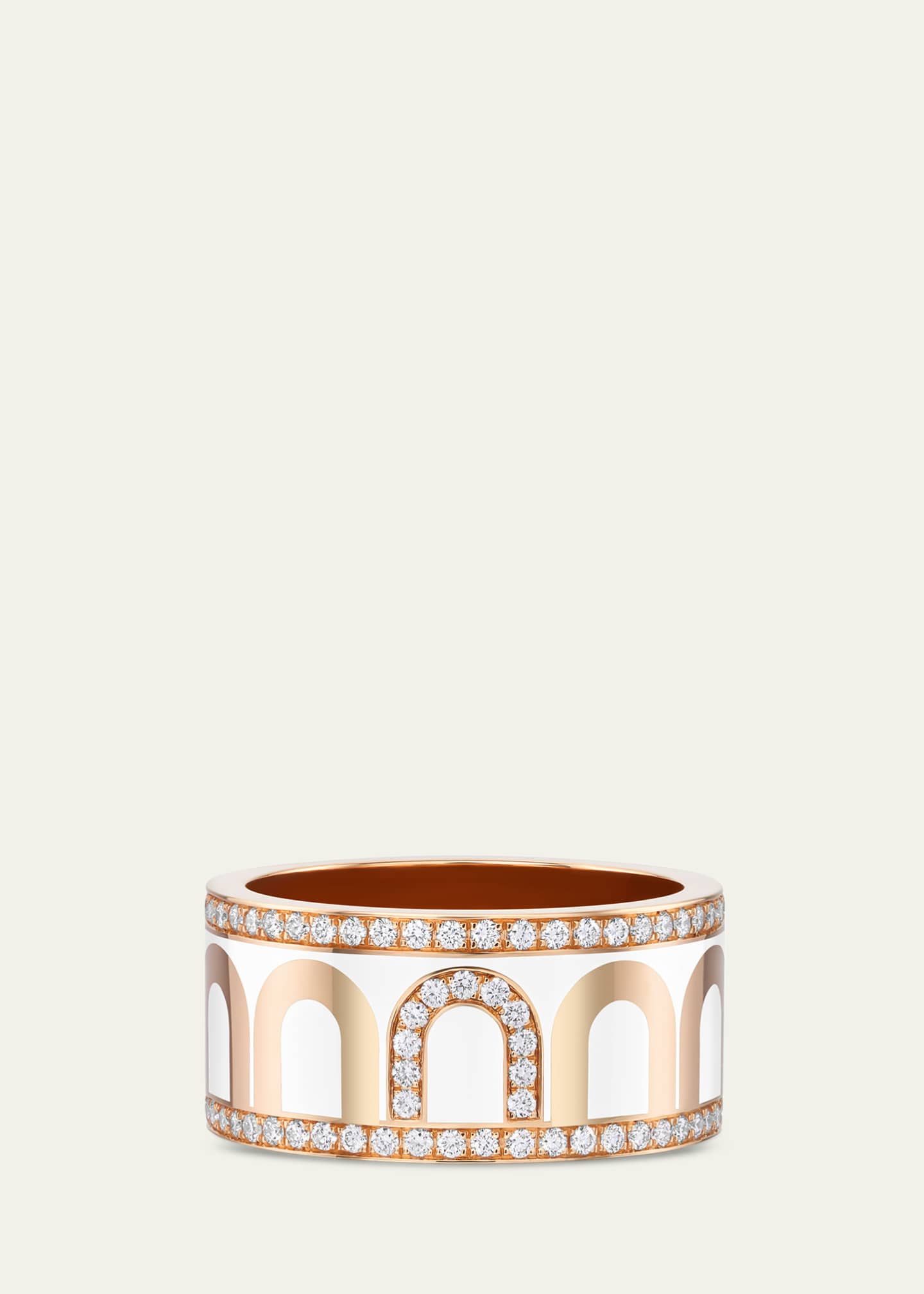 DAVIDOR L'Arc de DAVIDOR Ring GM in 18K Rose Gold with Neige Lacquered ...