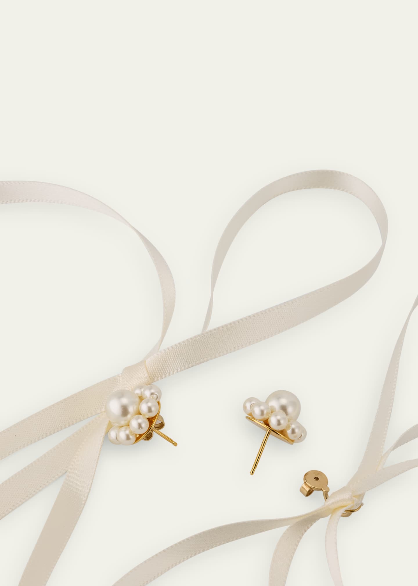 Simone Rocha Bow Ribbon Stud Earrings - Bergdorf Goodman