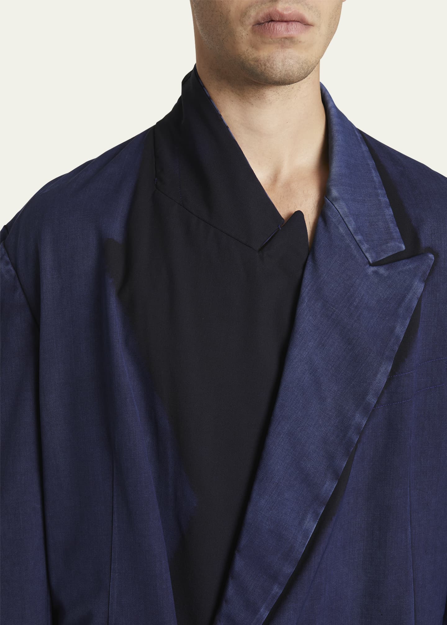 Dries Van Noten Men's Draped Wool Gabardine Garment-Dyed Blazer ...
