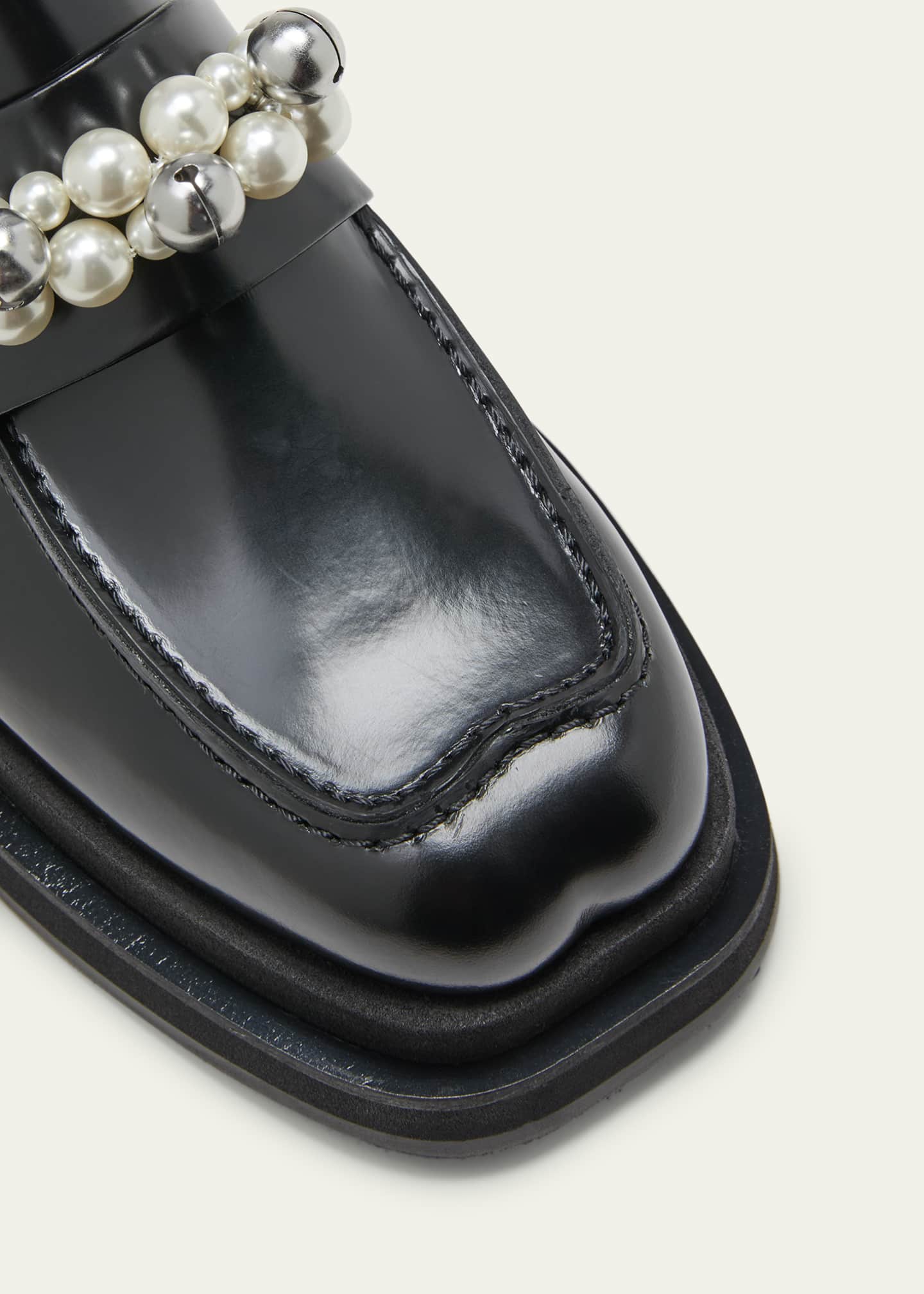 Simone Rocha Leather Bell Charms Platform Loafers - Bergdorf Goodman