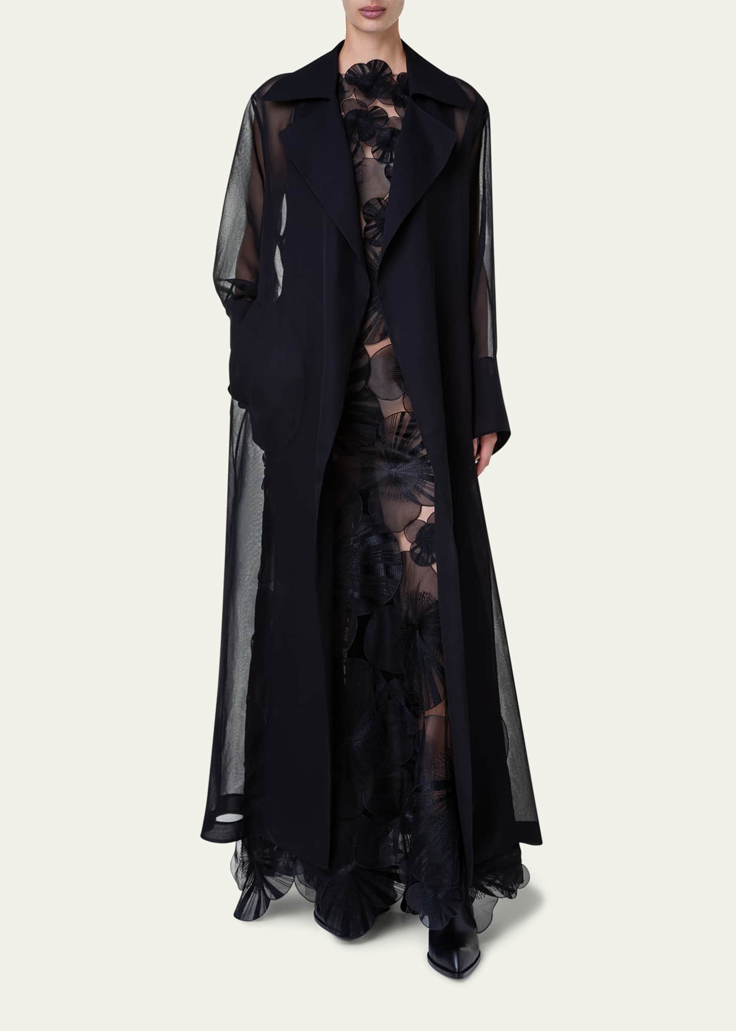 Akris Valentine Silk Gauze Belted Trench Coat - Bergdorf Goodman