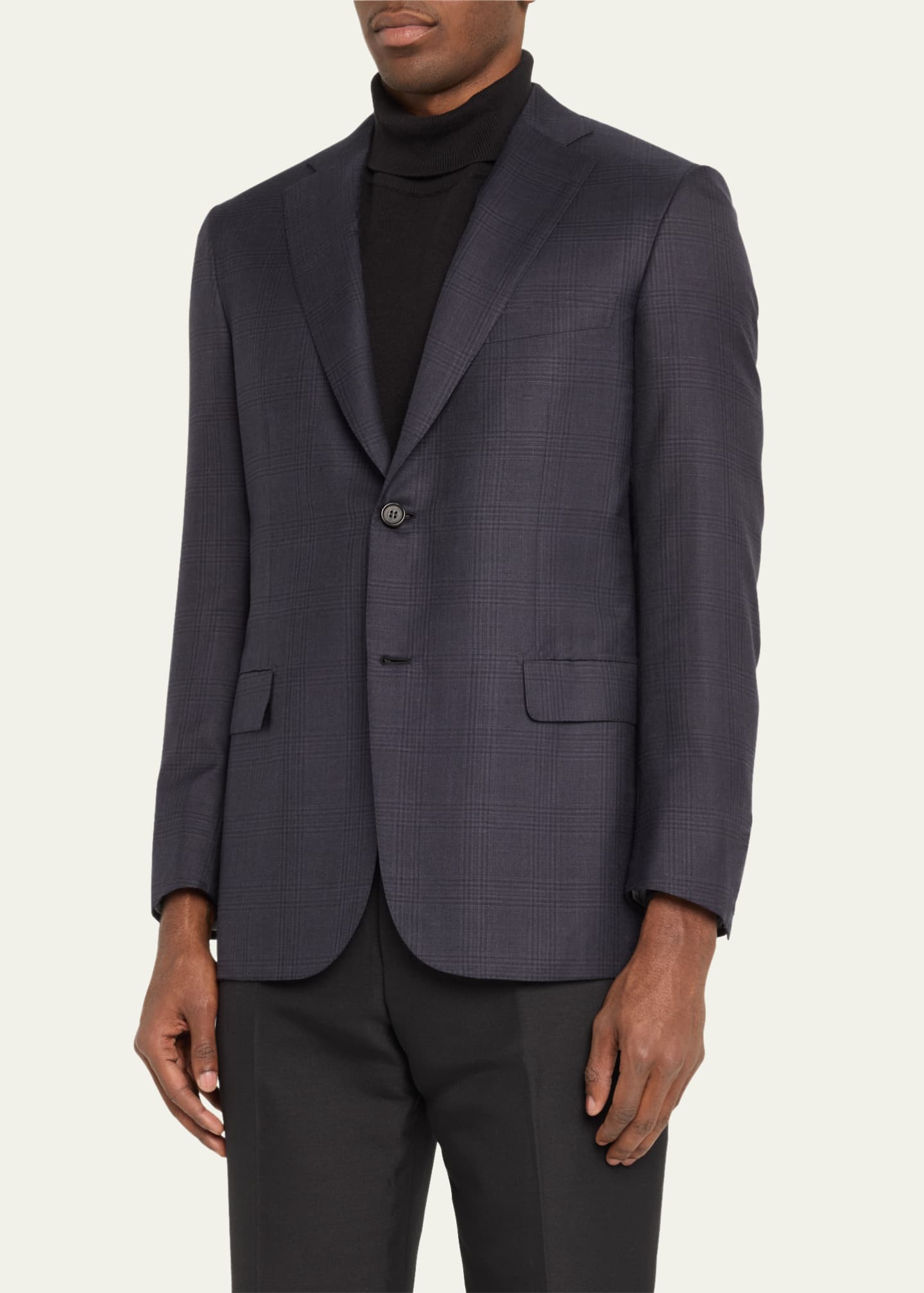 Brioni Men's Brun Tonal Plaid Sport Coat - Bergdorf Goodman