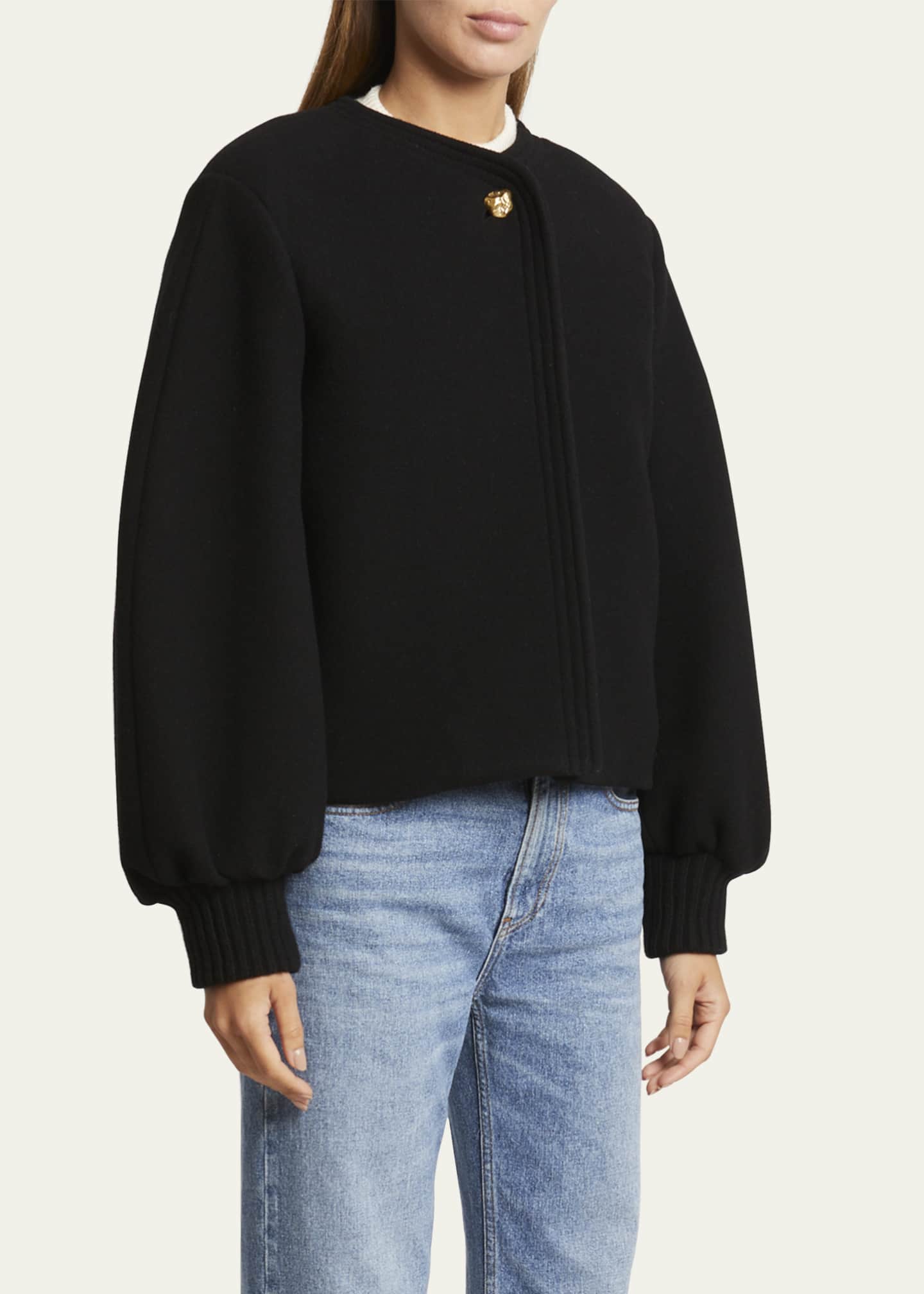 Chloe Iconic Soft Wool Balloon-Sleeve Jacket - Bergdorf Goodman