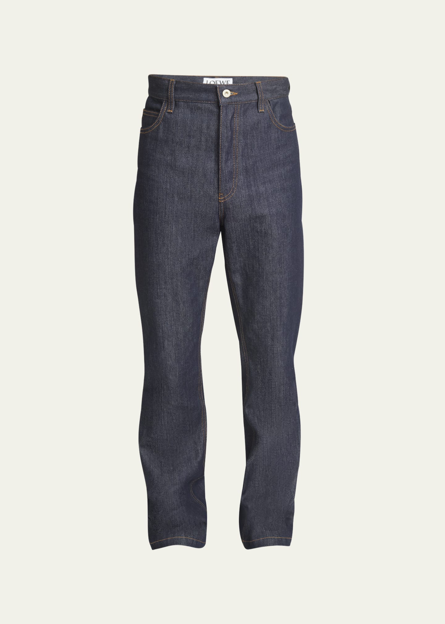 Loewe Men's High-Rise Raw Denim Jeans - Bergdorf Goodman