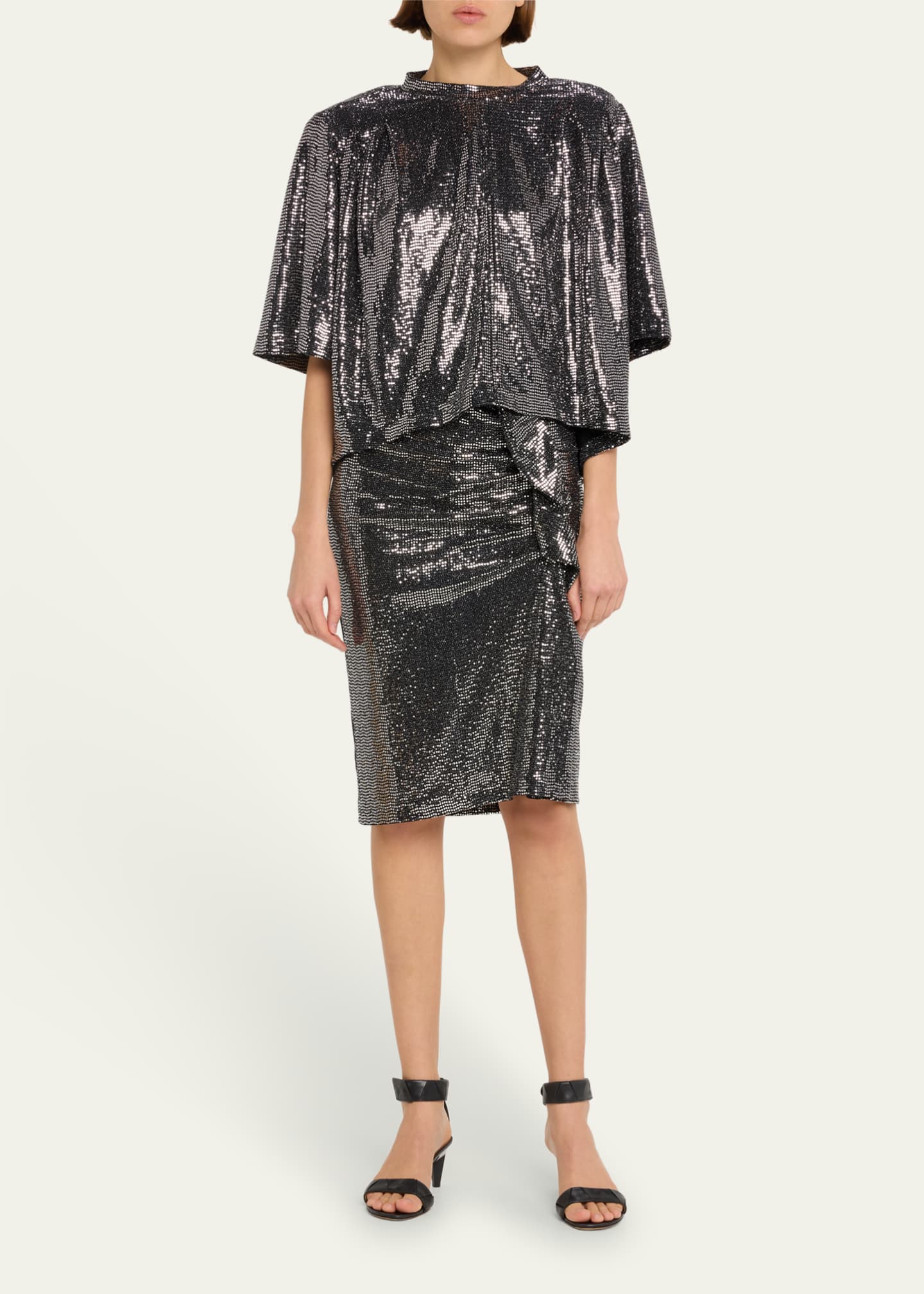 Etoile Isabel Marant Dolene Metallic Draped Skirt - Bergdorf Goodman