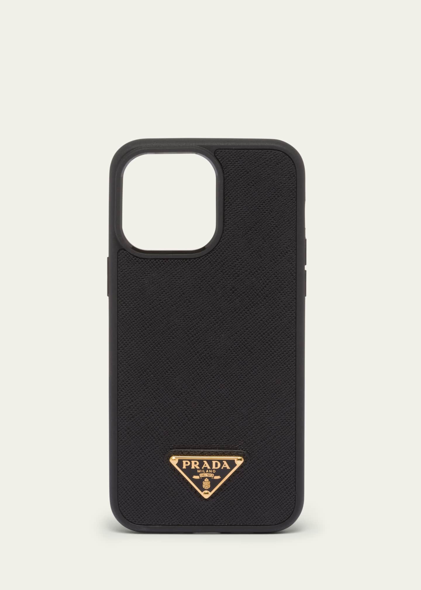 Prada Triangle Saffiano Leather Phone Case - Bergdorf Goodman