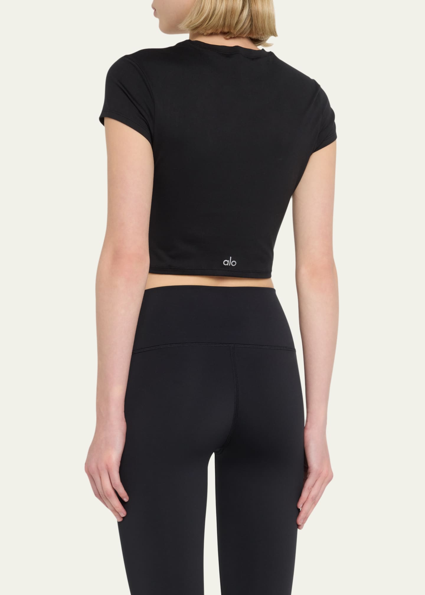 Alo Yoga Alosoft Finesse Short-Sleeve Crop Top - Bergdorf Goodman