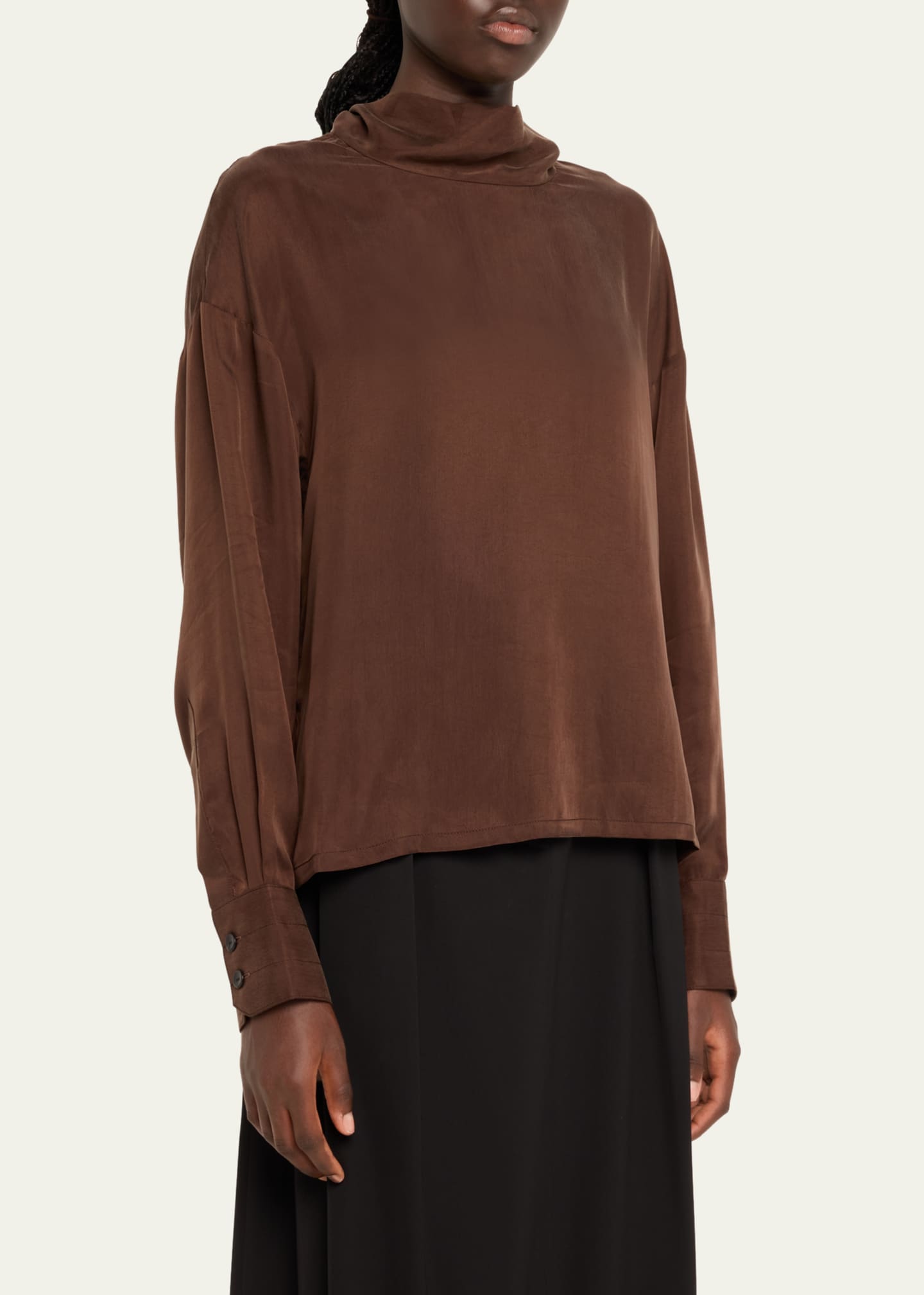 MARIA MCMANUS Mock Neck Back Zip Top - Bergdorf Goodman