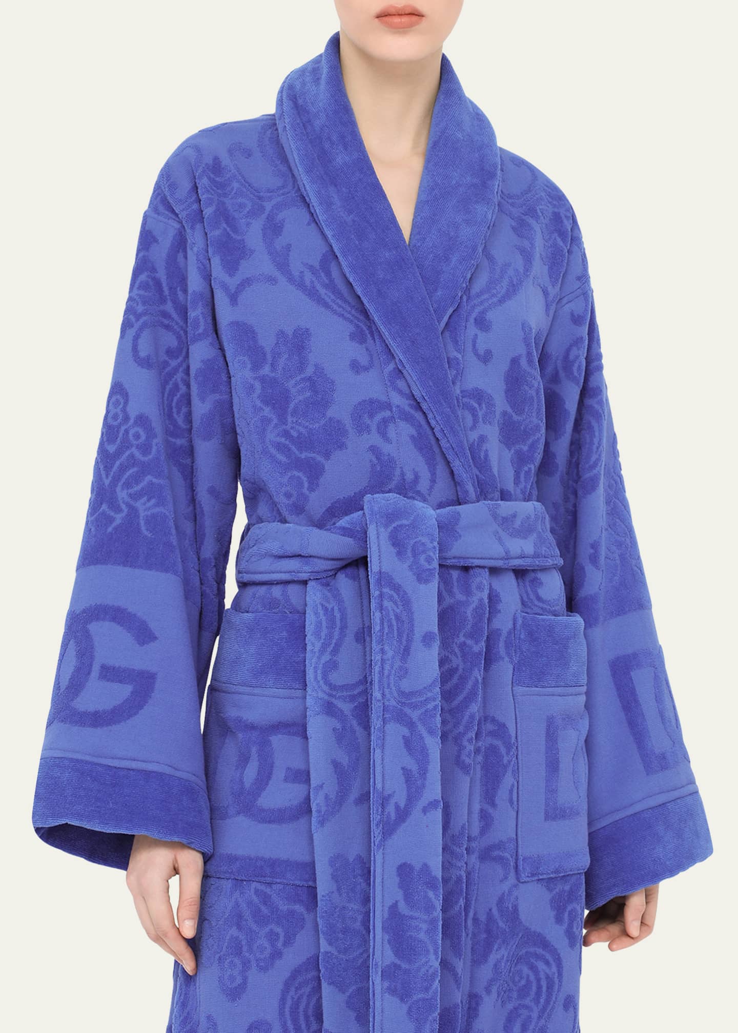 Dolce&Gabbana DG Logo Jacquard Bathrobe - Bergdorf Goodman