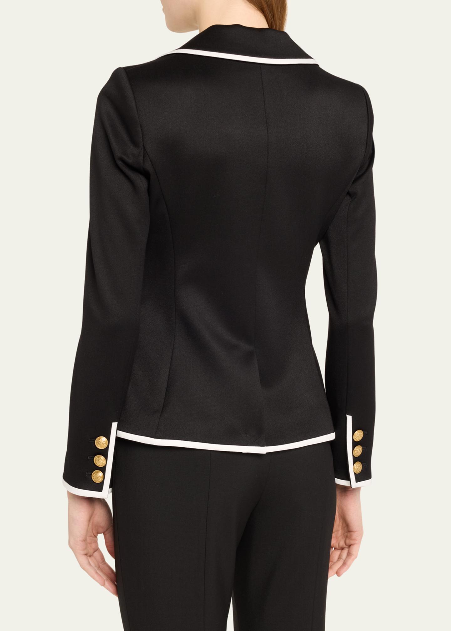 Alice Olivia Mya Fitted Contrast Binding Blazer Bergdorf Goodman