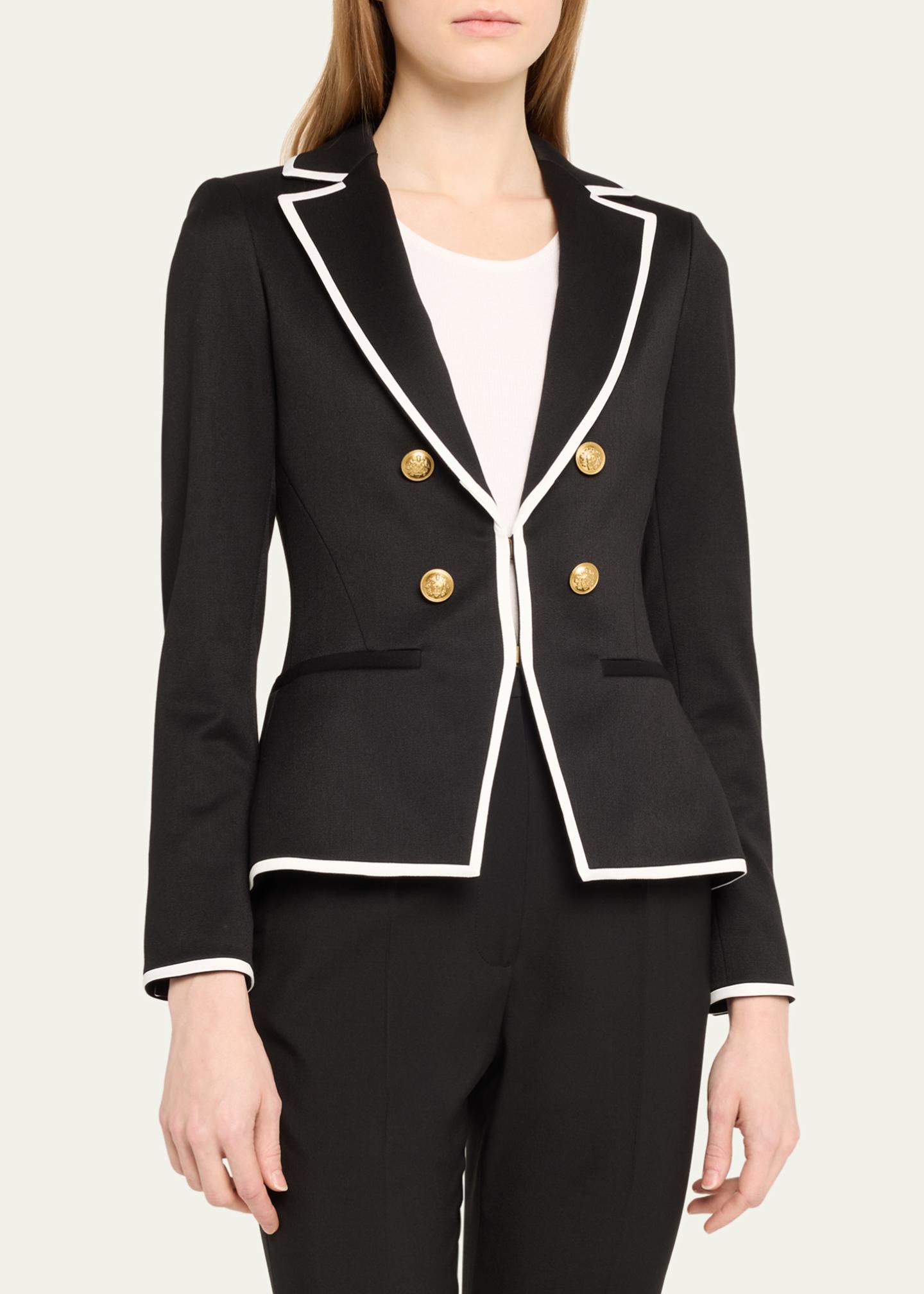 Alice Olivia Mya Fitted Contrast Binding Blazer Bergdorf Goodman