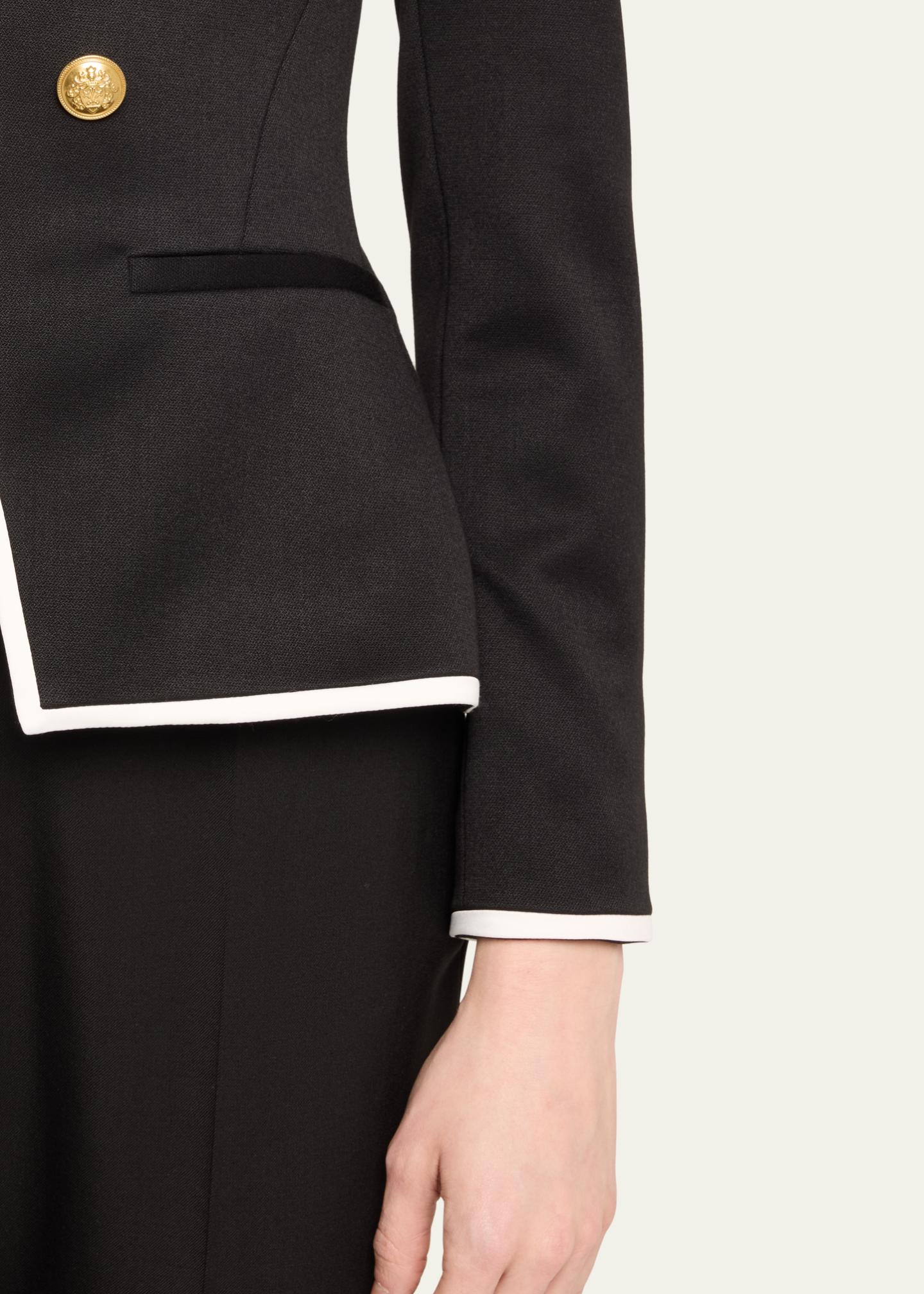 Alice Olivia Mya Fitted Contrast Binding Blazer Bergdorf Goodman