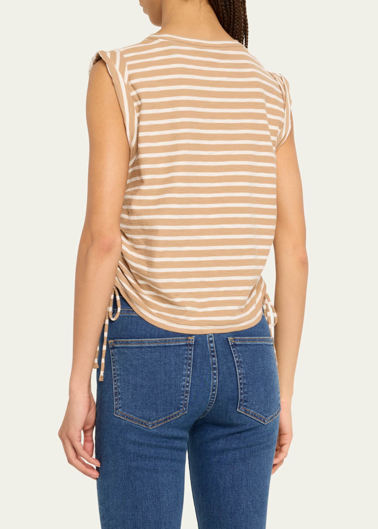 Veronica Beard Vinci Striped Drawstring Top - Bergdorf Goodman
