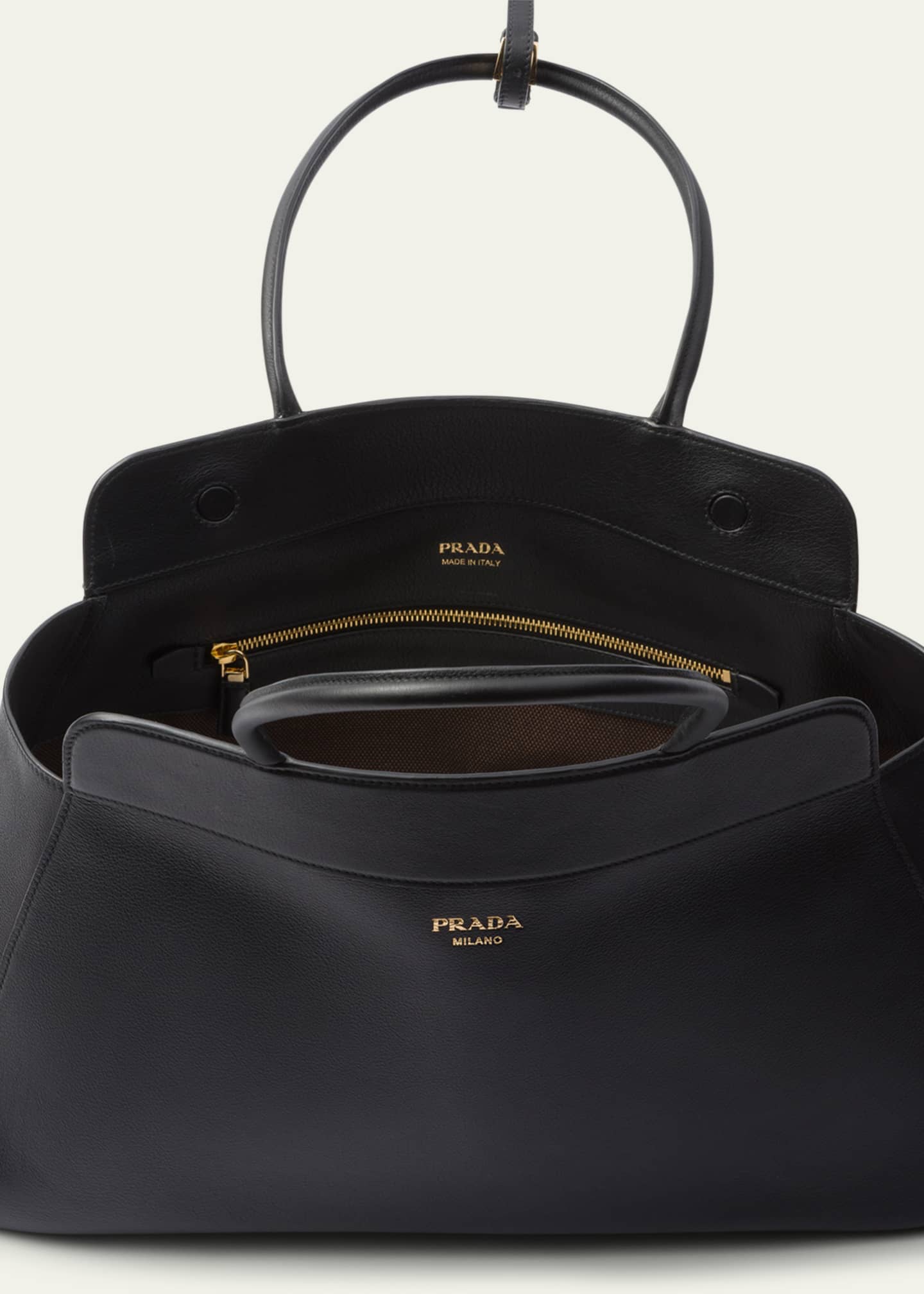 Prada Large Grain Leather Top-Handle Bag - Bergdorf Goodman