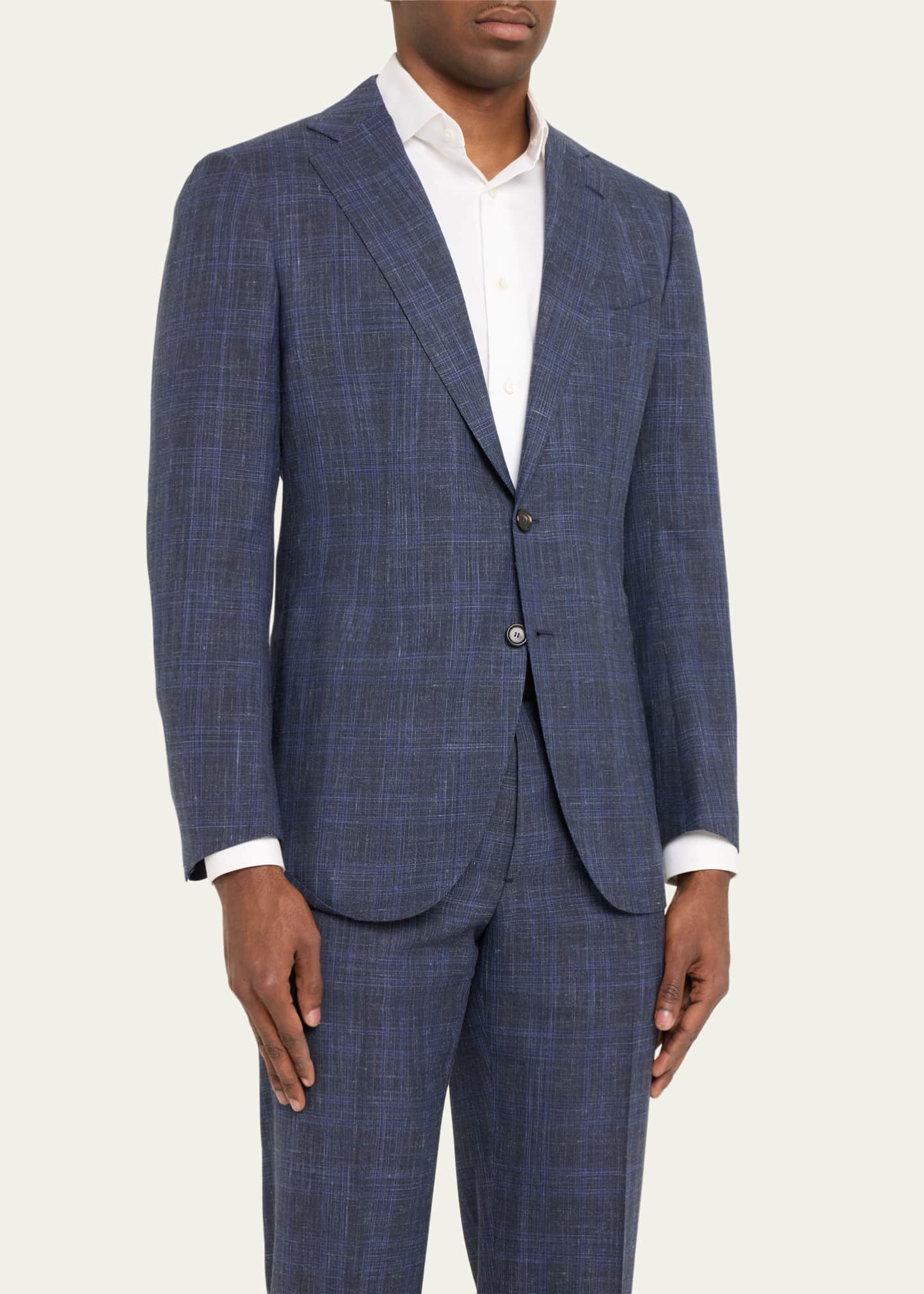 Cesare Attolini Men's Wool-Blend Plaid Suit - Bergdorf Goodman