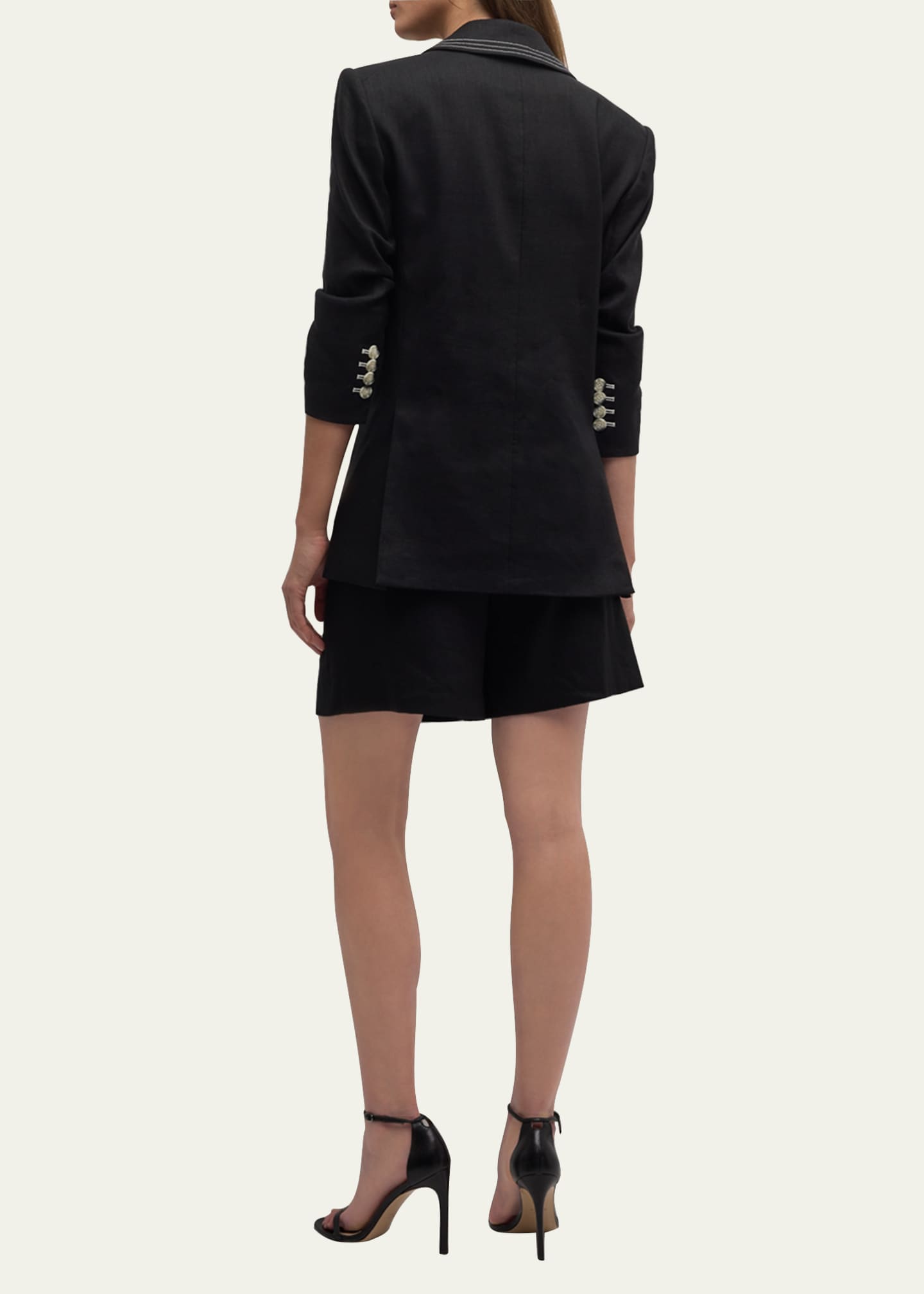 Veronica Beard Noemi Pleated Linen Shorts - Bergdorf Goodman