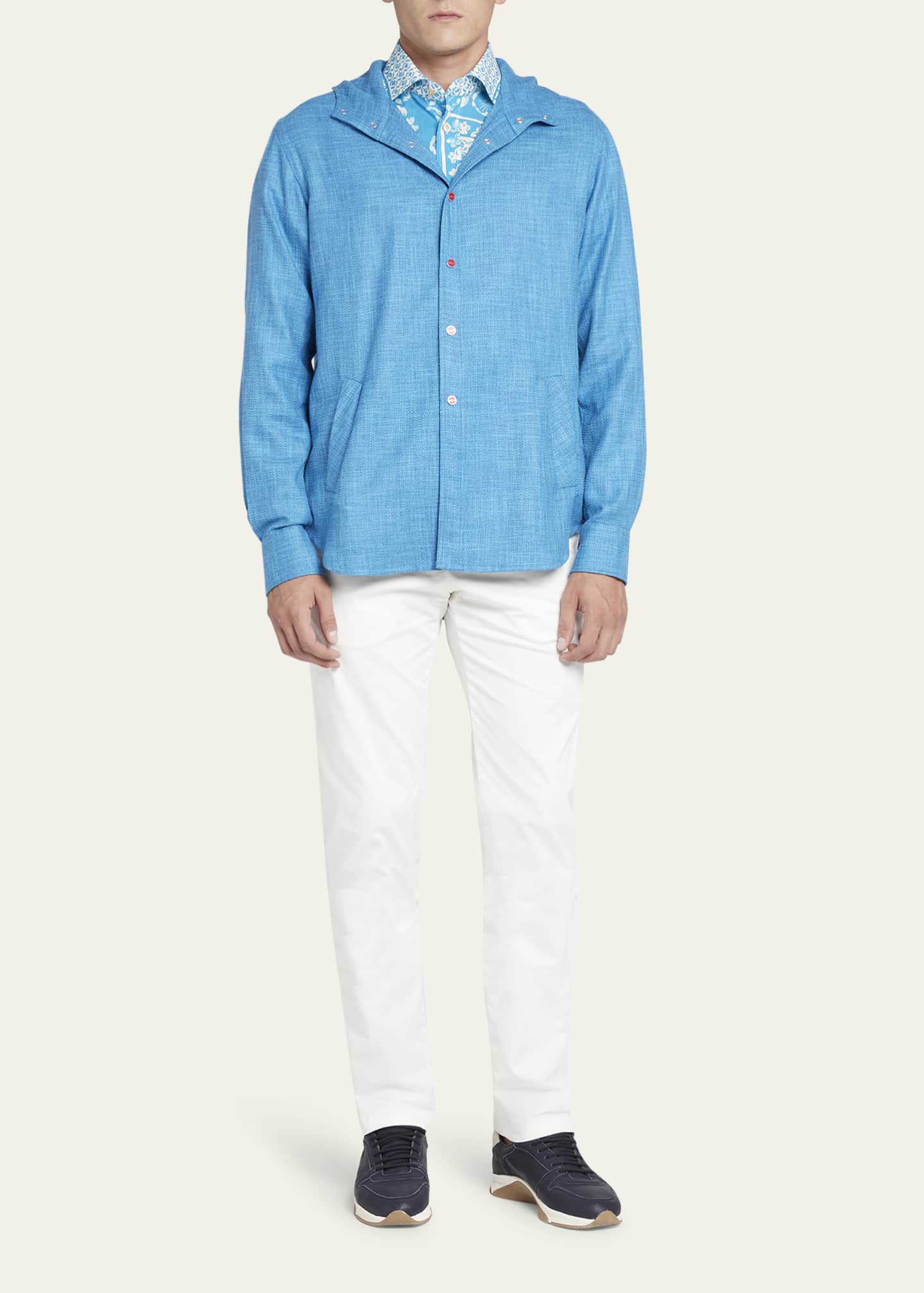 Kiton Men's Hooded Snap-Front Shirt Jacket - Bergdorf Goodman
