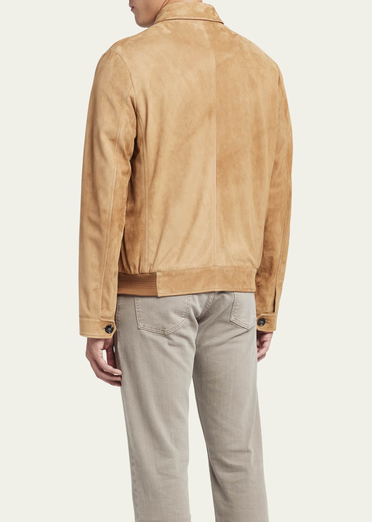 Kiton Men's Suede Bomber Jacket - Bergdorf Goodman