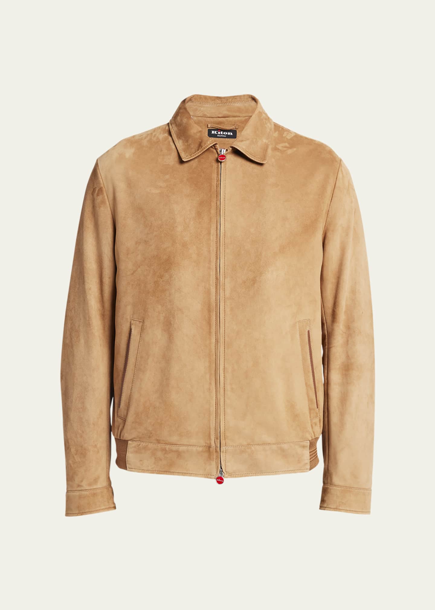 Kiton Men's Suede Bomber Jacket - Bergdorf Goodman