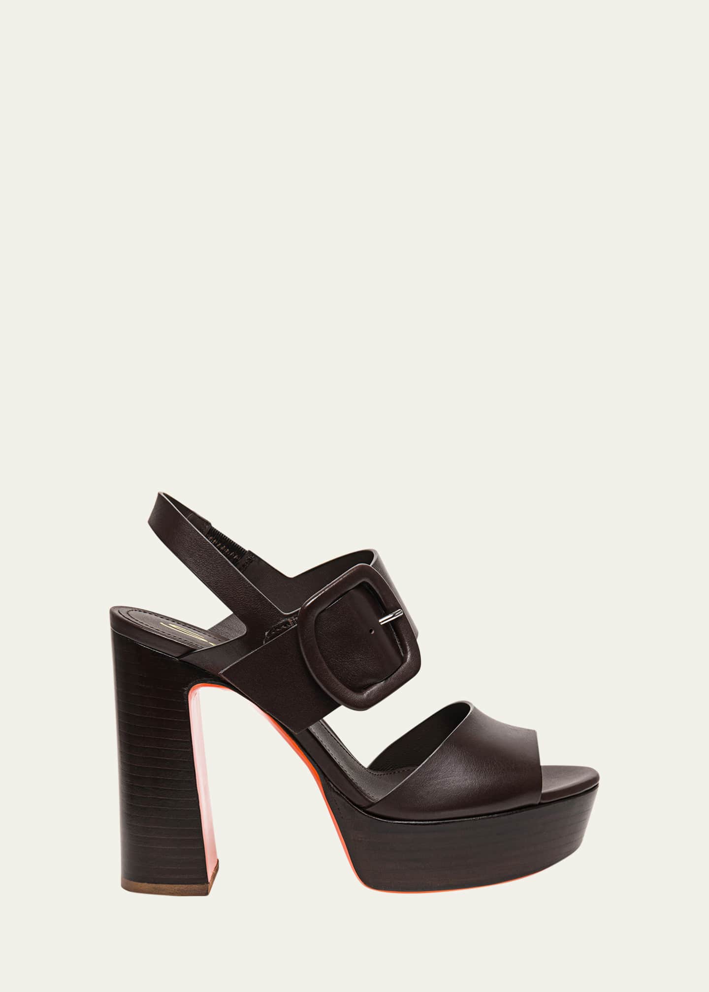 Santoni Bruxel Leather Buckle Platform Sandals - Bergdorf Goodman