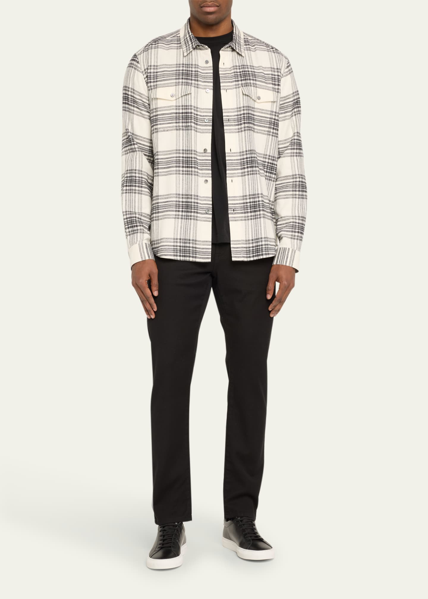 FRAME Men's Two-Tone Plaid Overshirt - Bergdorf Goodman
