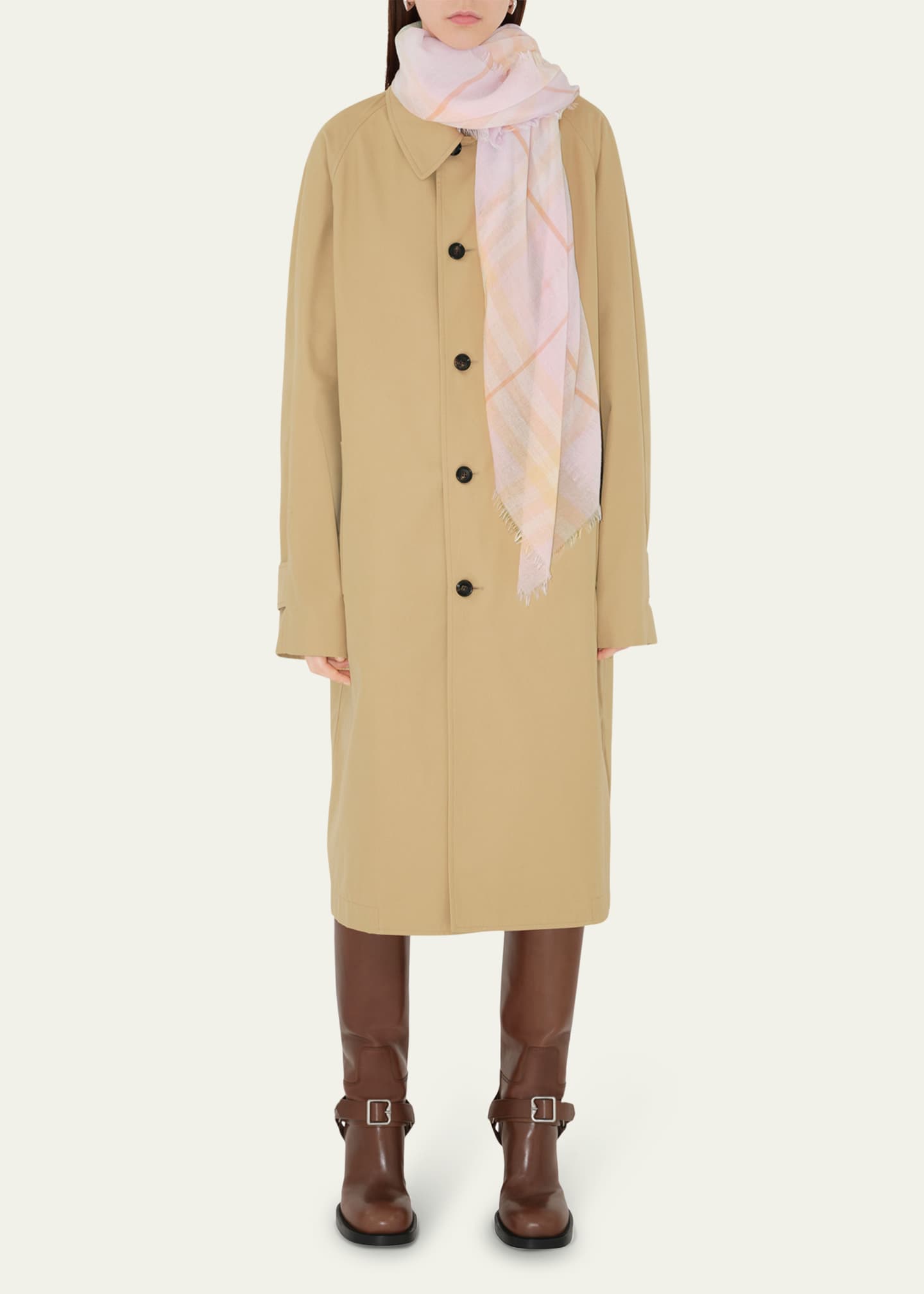 Burberry Giant Check Lightweight Wool Scarf - Bergdorf Goodman