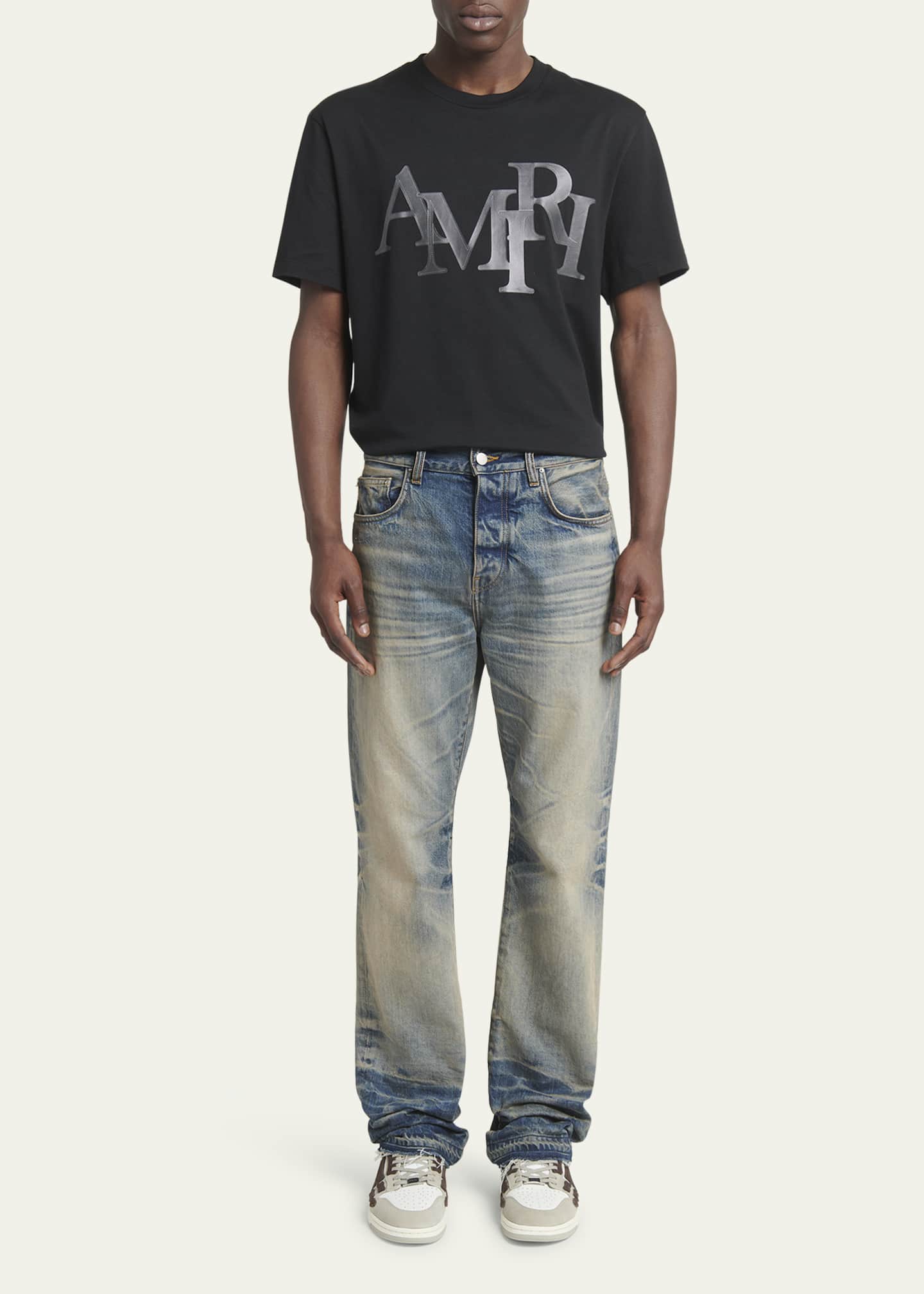 Amiri Men's Faded Straight-Leg Jeans - Bergdorf Goodman