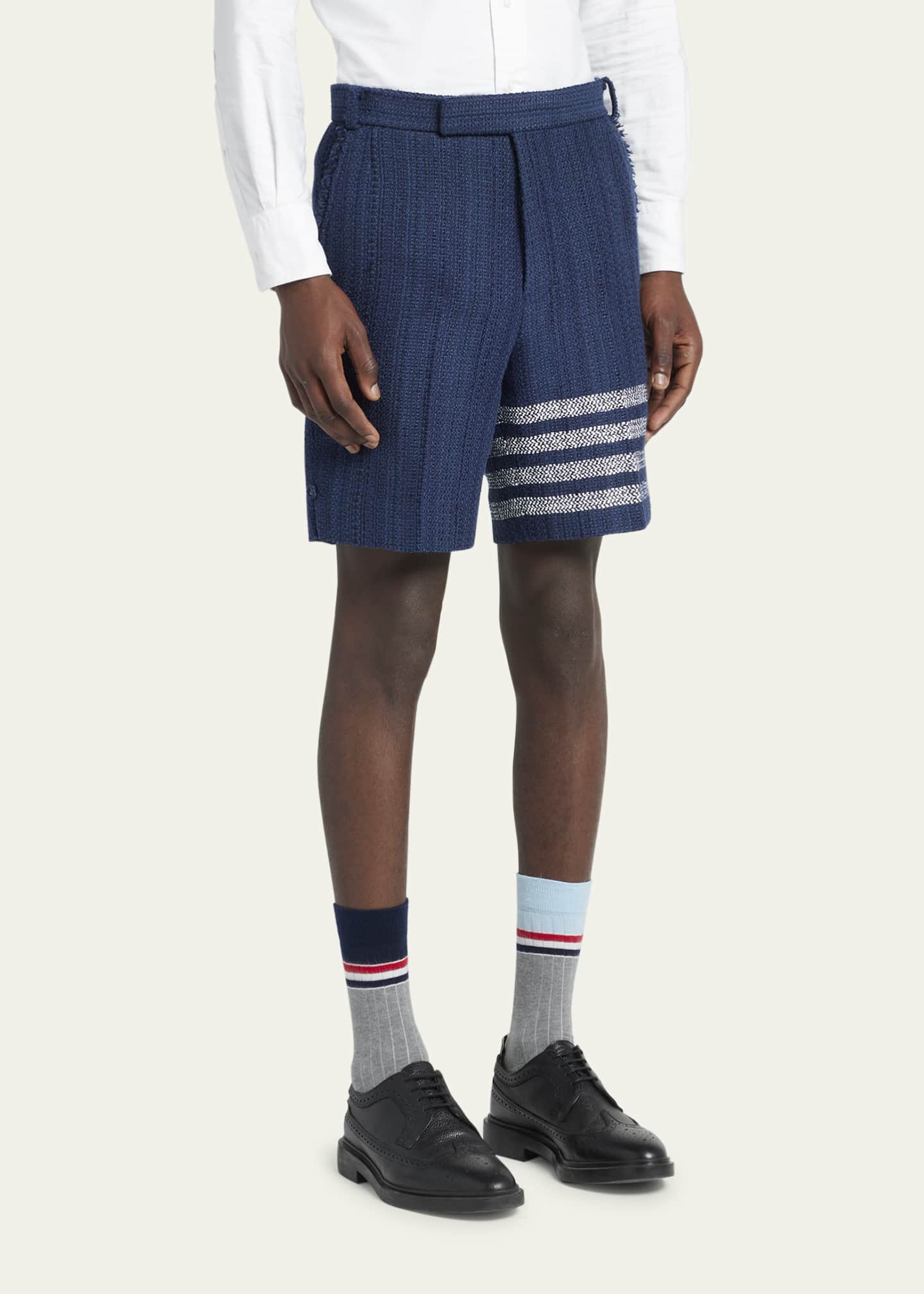 Thom Browne Men's 4-Bar Tweed Shorts - Bergdorf Goodman