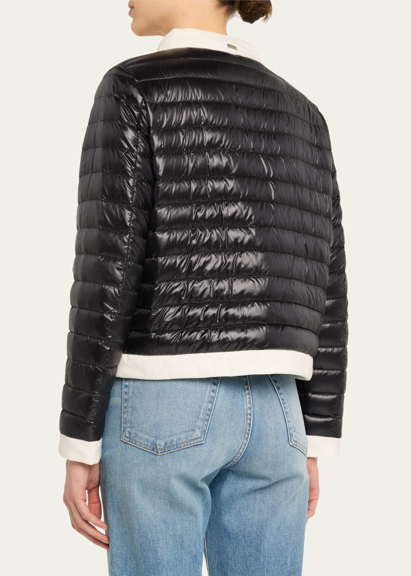 Herno Nylon Ultralight Water-Resistant Contrasting Matte Trim Puffer ...