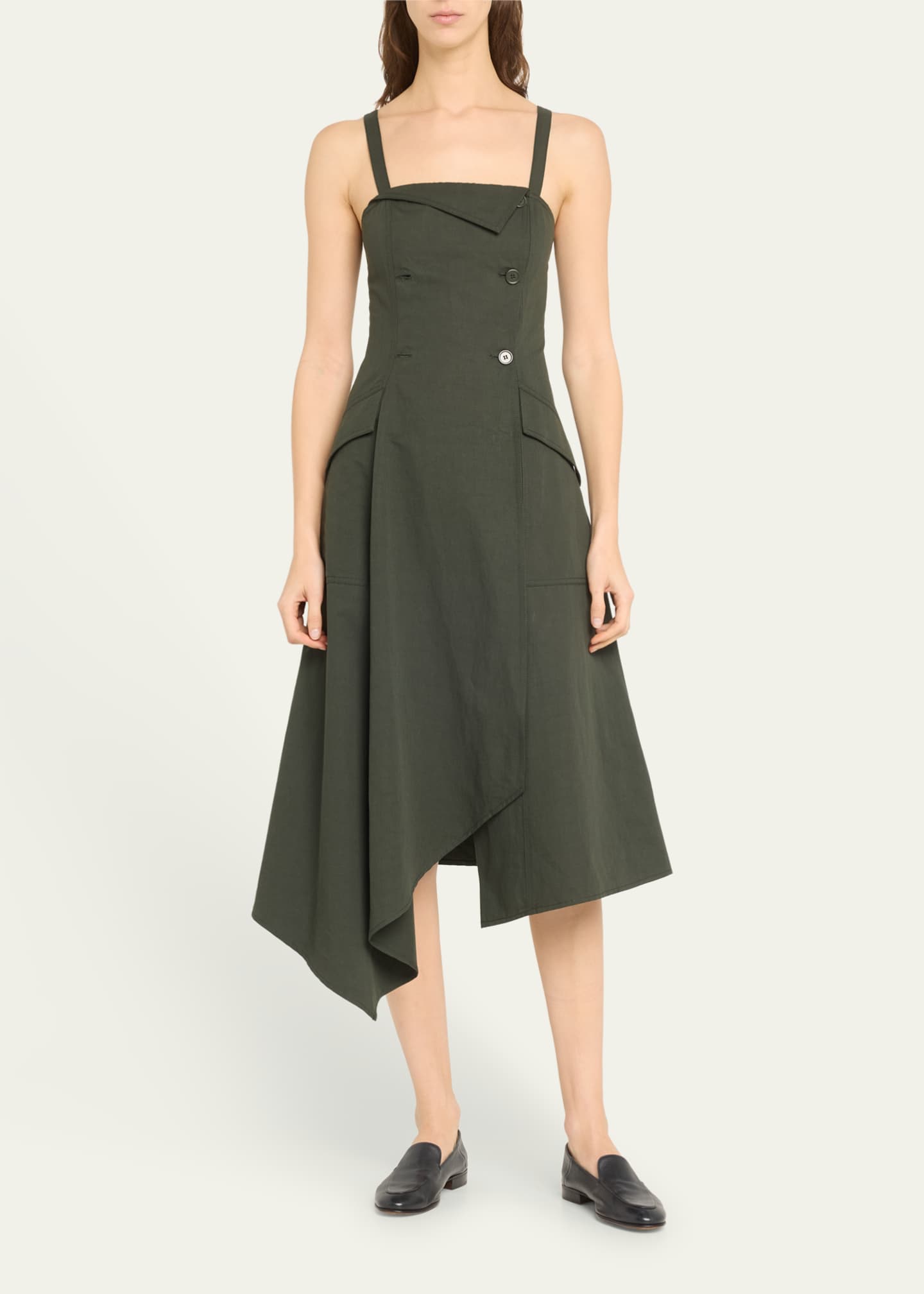 A.L.C. Scarlett Sleeveless Button-Front Midi Dress - Bergdorf Goodman
