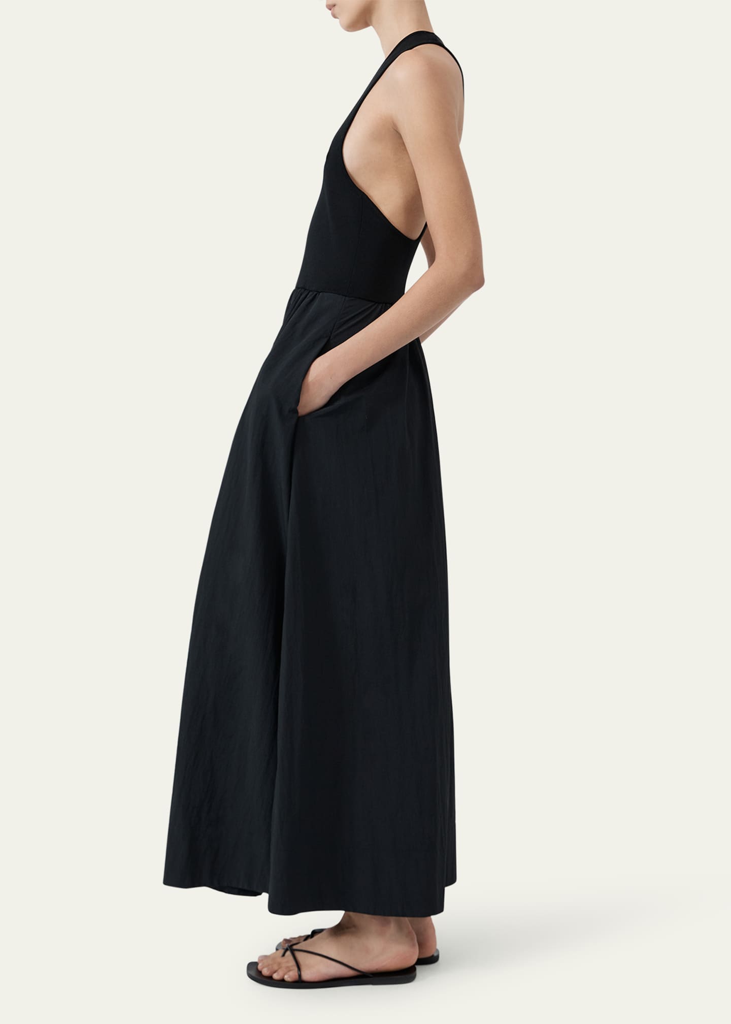 St. Agni Plunge-Neck Maxi Dress - Bergdorf Goodman