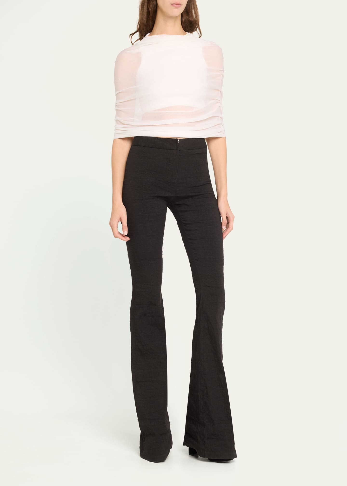 Brandon Maxwell The Lyra Shirred Knit Top - Bergdorf Goodman