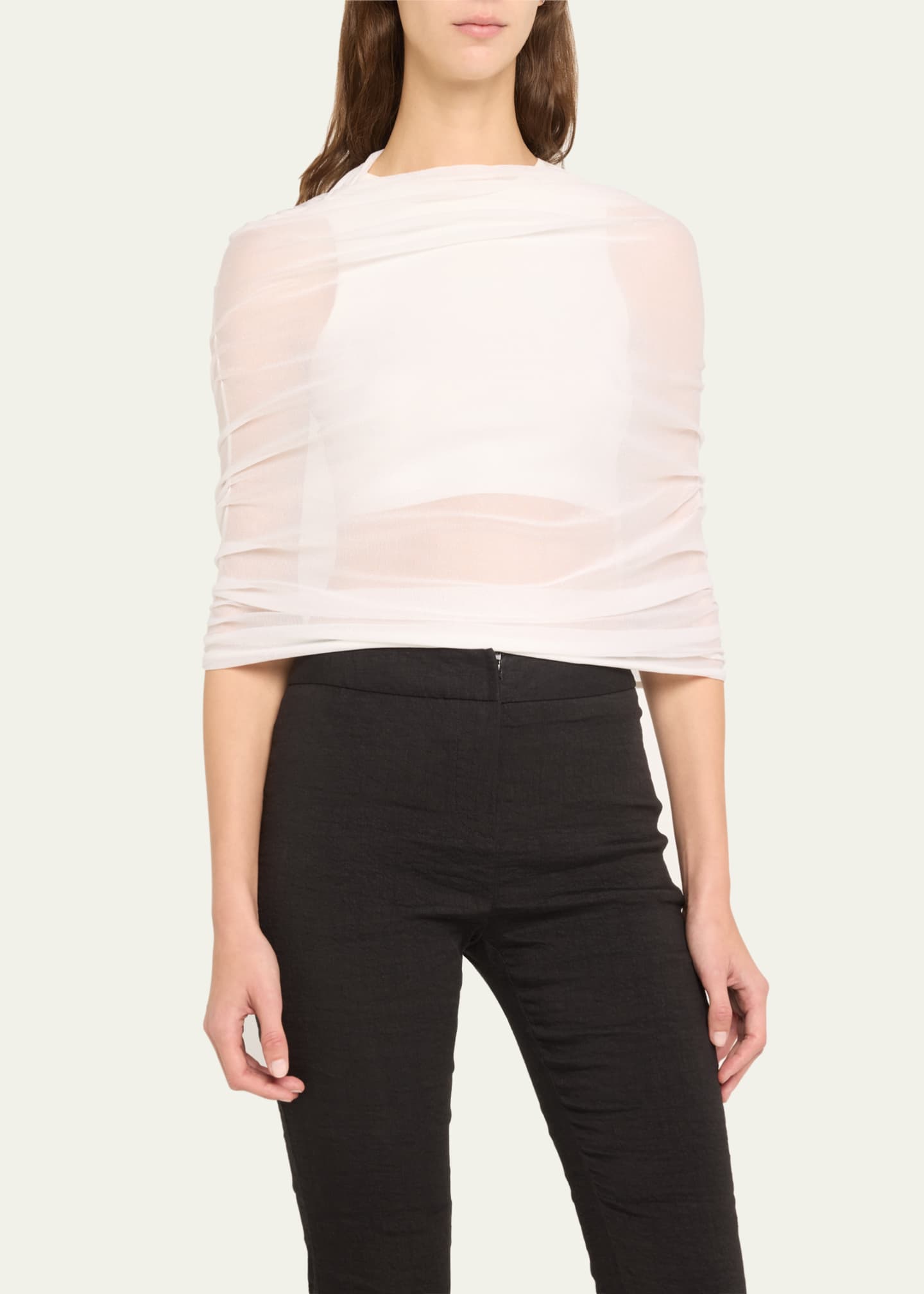 Brandon Maxwell The Lyra Shirred Knit Top - Bergdorf Goodman