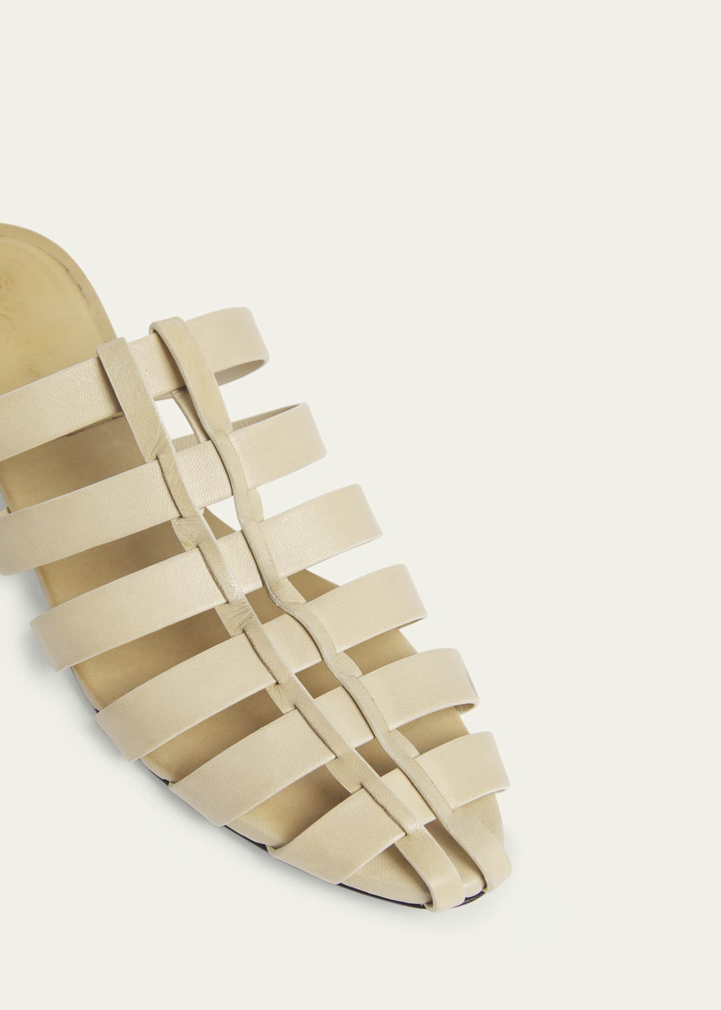 Loro Piana Kaede Caged Leather Mule Sandals - Bergdorf Goodman