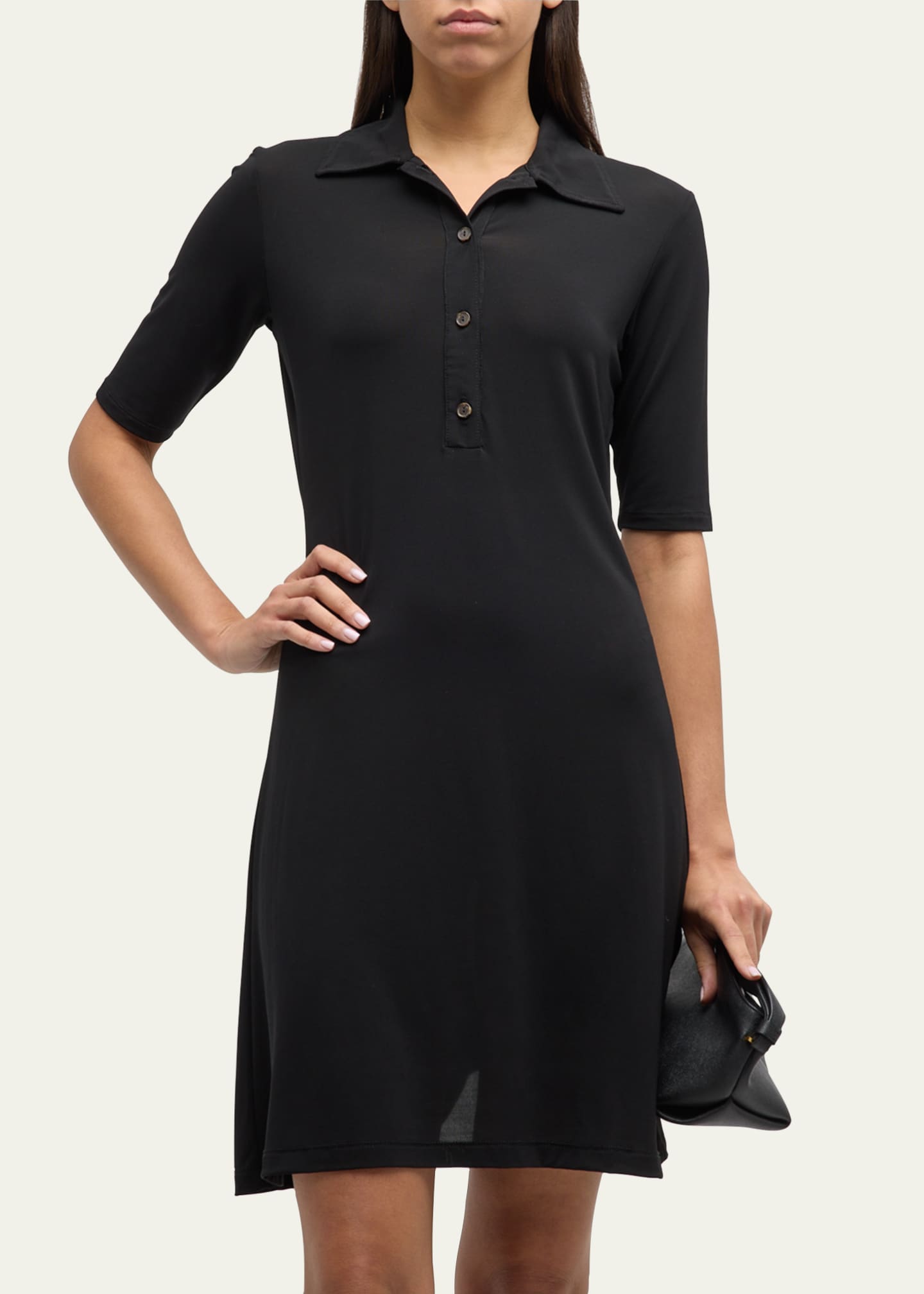 Vince Elbow-Sleeve Mini Polo Dress - Bergdorf Goodman