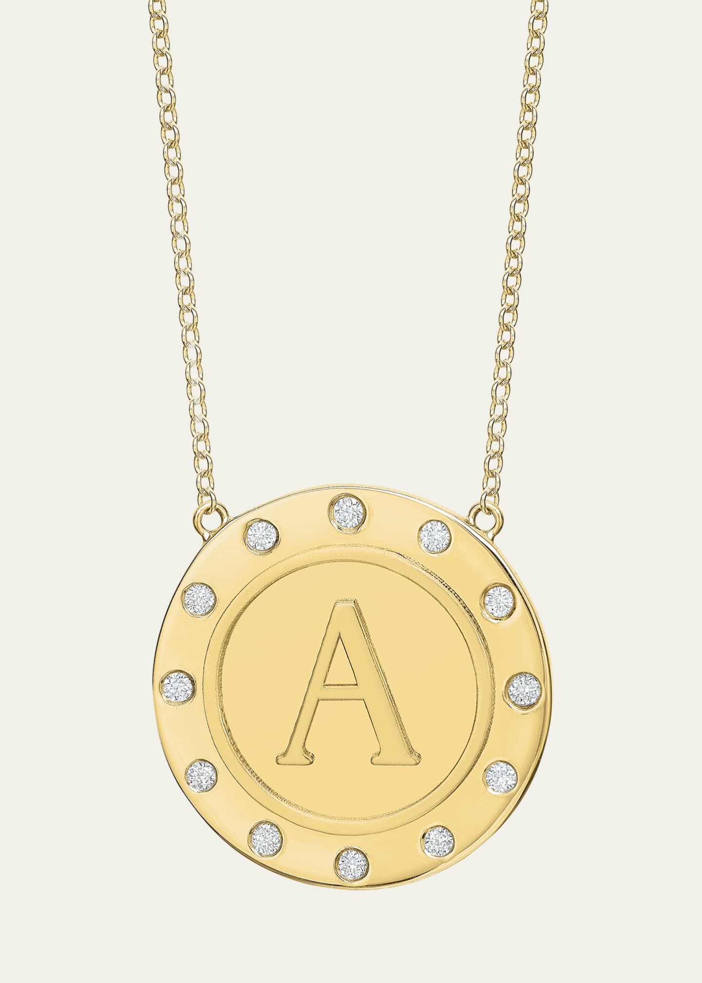 Tracee Nichols 14K Gold Initial Token Necklace with Diamonds - Bergdorf ...