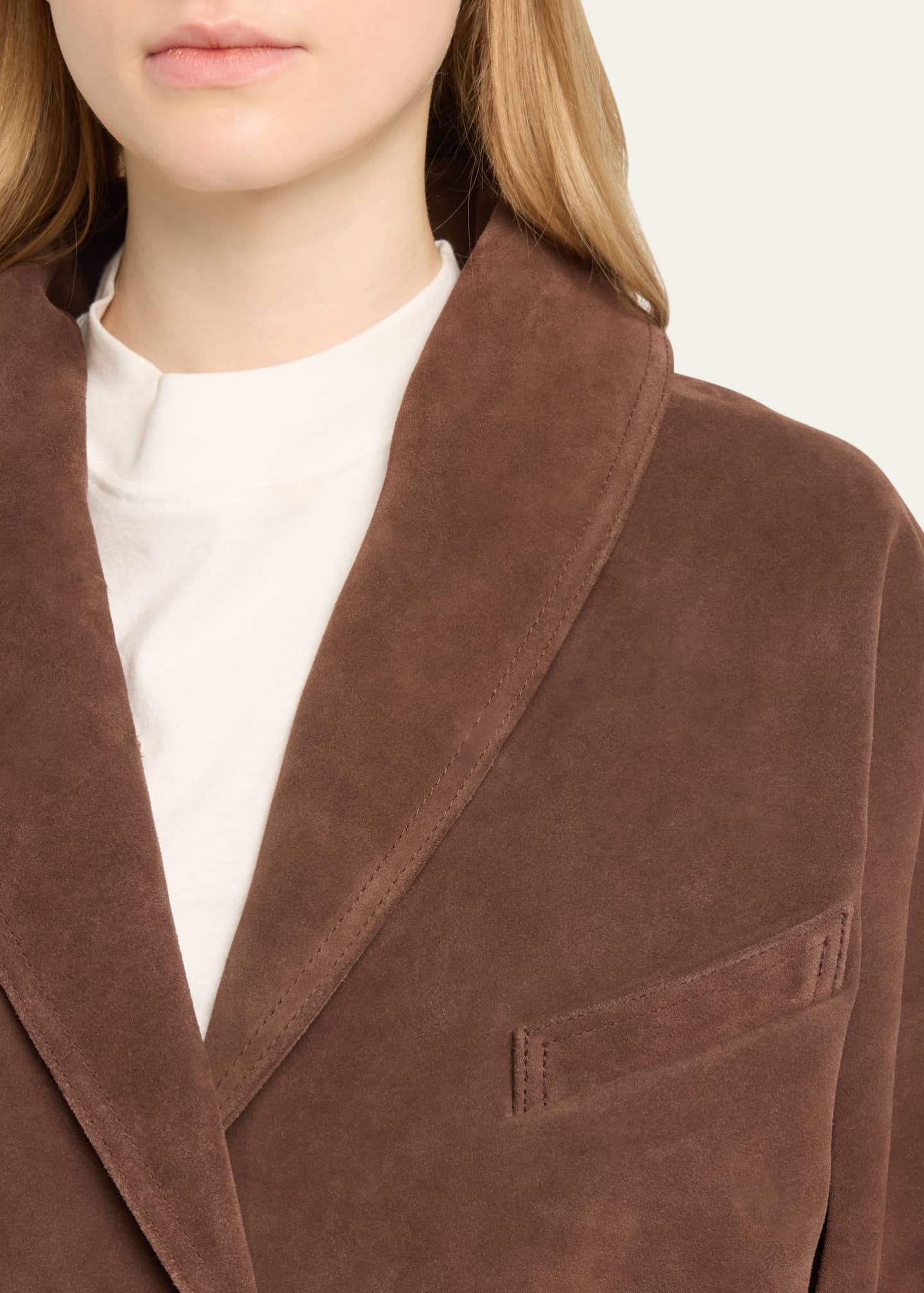 Still Here Estate Suede Puff-Sleeve Belted Blazer - Bergdorf Goodman