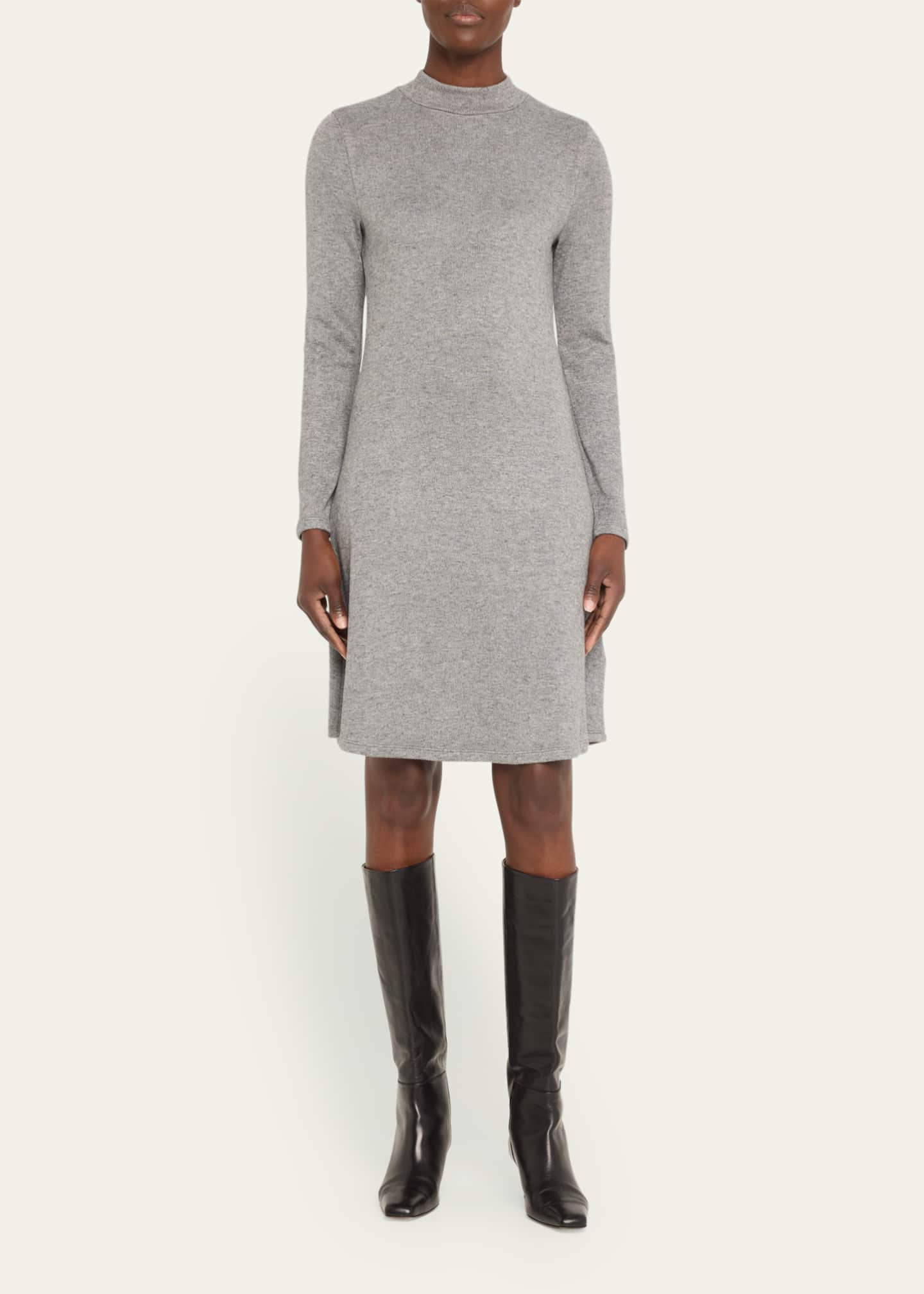 Vince Mock-Neck Long-Sleeve Short Sweater Dress - Bergdorf Goodman