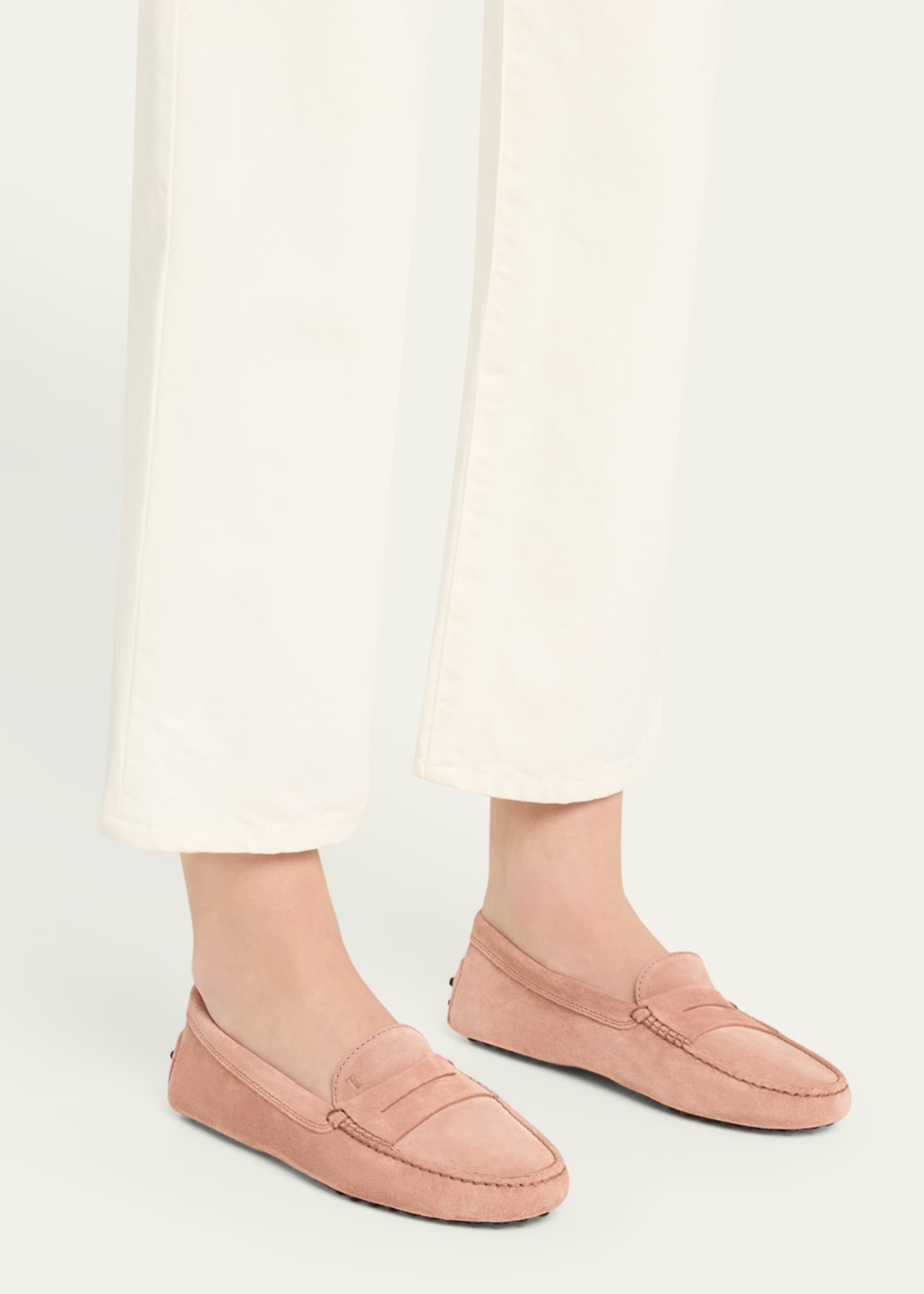 Tod's Gommini Suede Driver Penny Loafers - Bergdorf Goodman