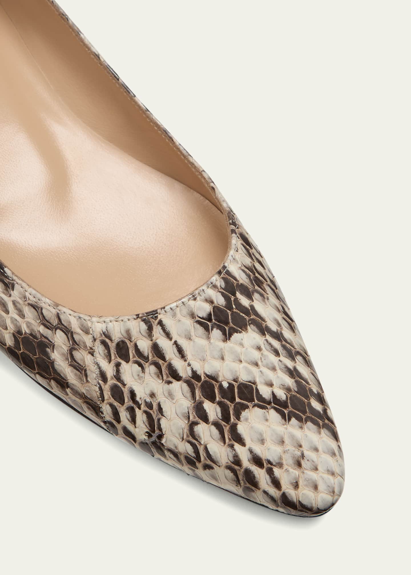 Manolo Blahnik BB Snake-Embossed Ballerina Flats - Bergdorf Goodman