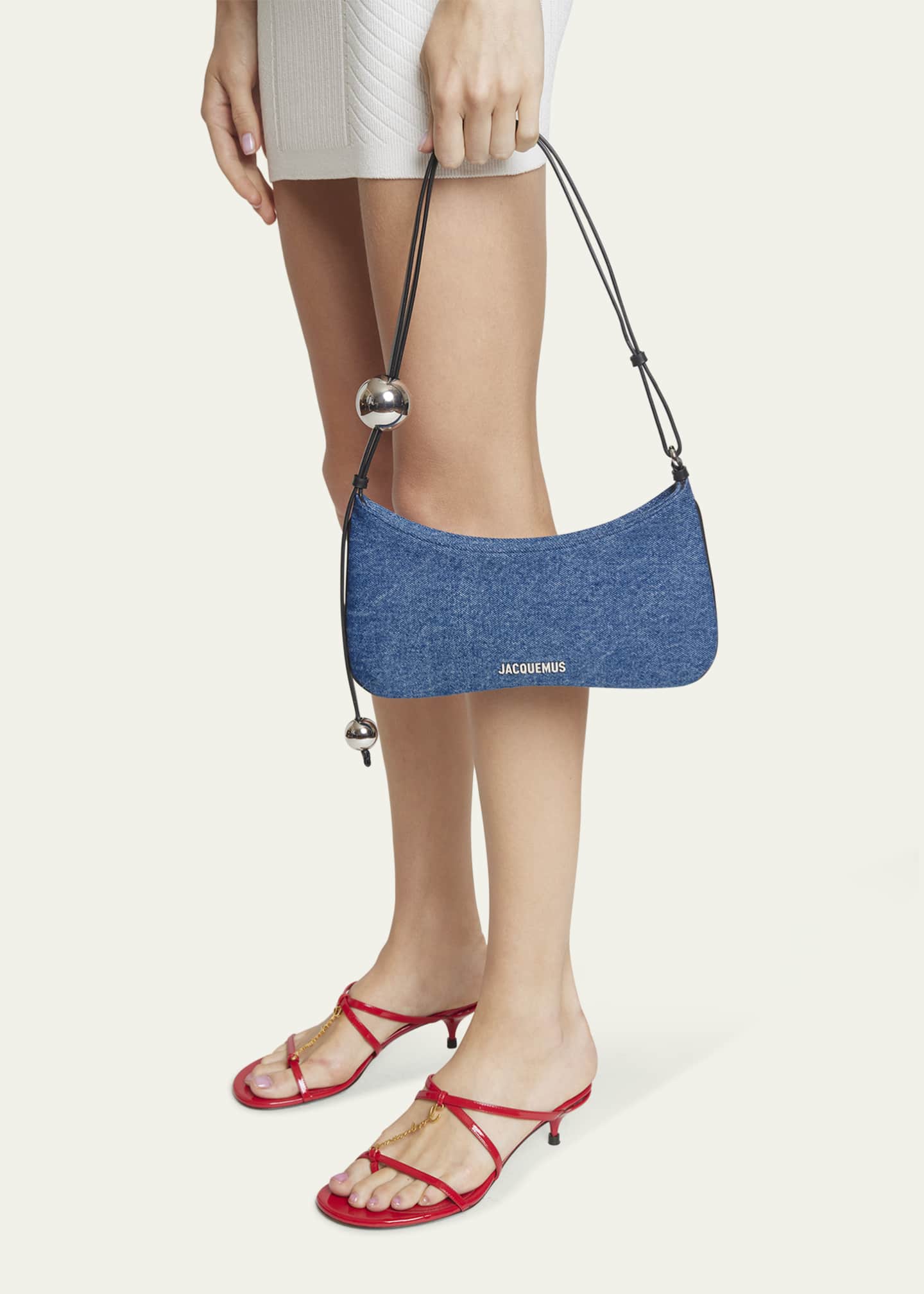 Jacquemus Le Bisou Perle Denim Shoulder Bag - Bergdorf Goodman