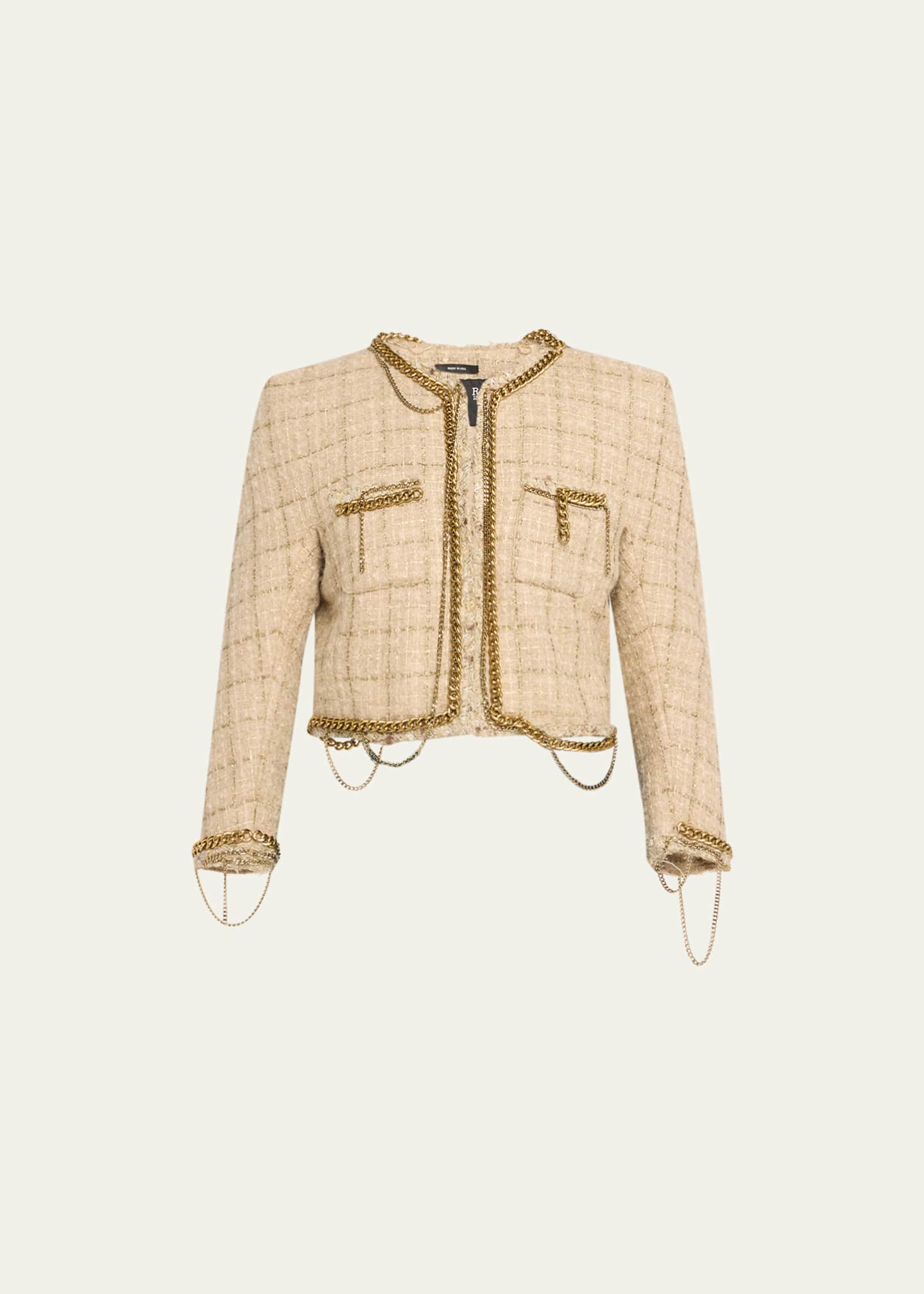 R13 Tweed Chain-Trim Jacket - Bergdorf Goodman