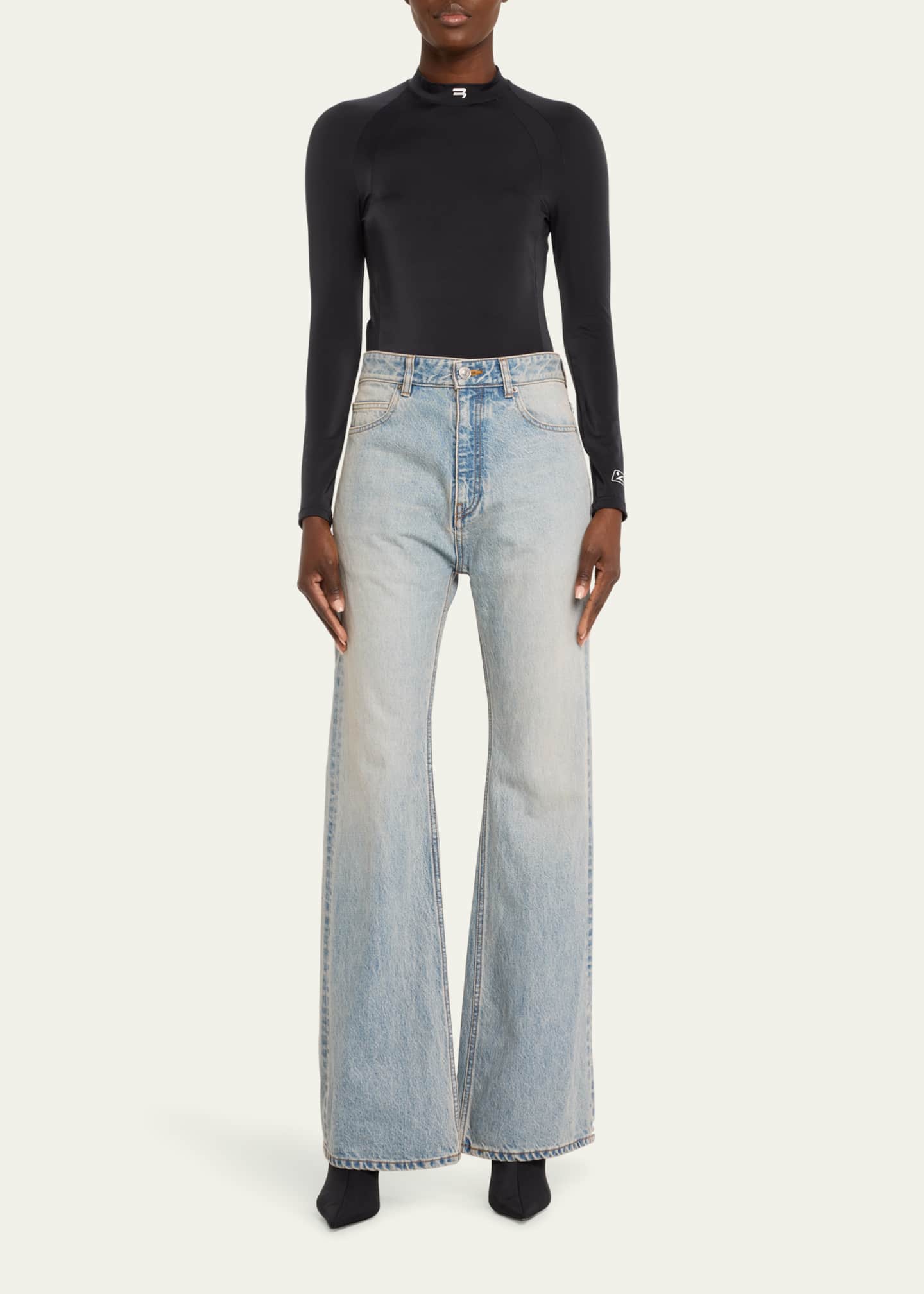 Balenciaga Flared Denim Pants - Bergdorf Goodman Balenciaga Flared Denim Pants - Bergdorf Goodman