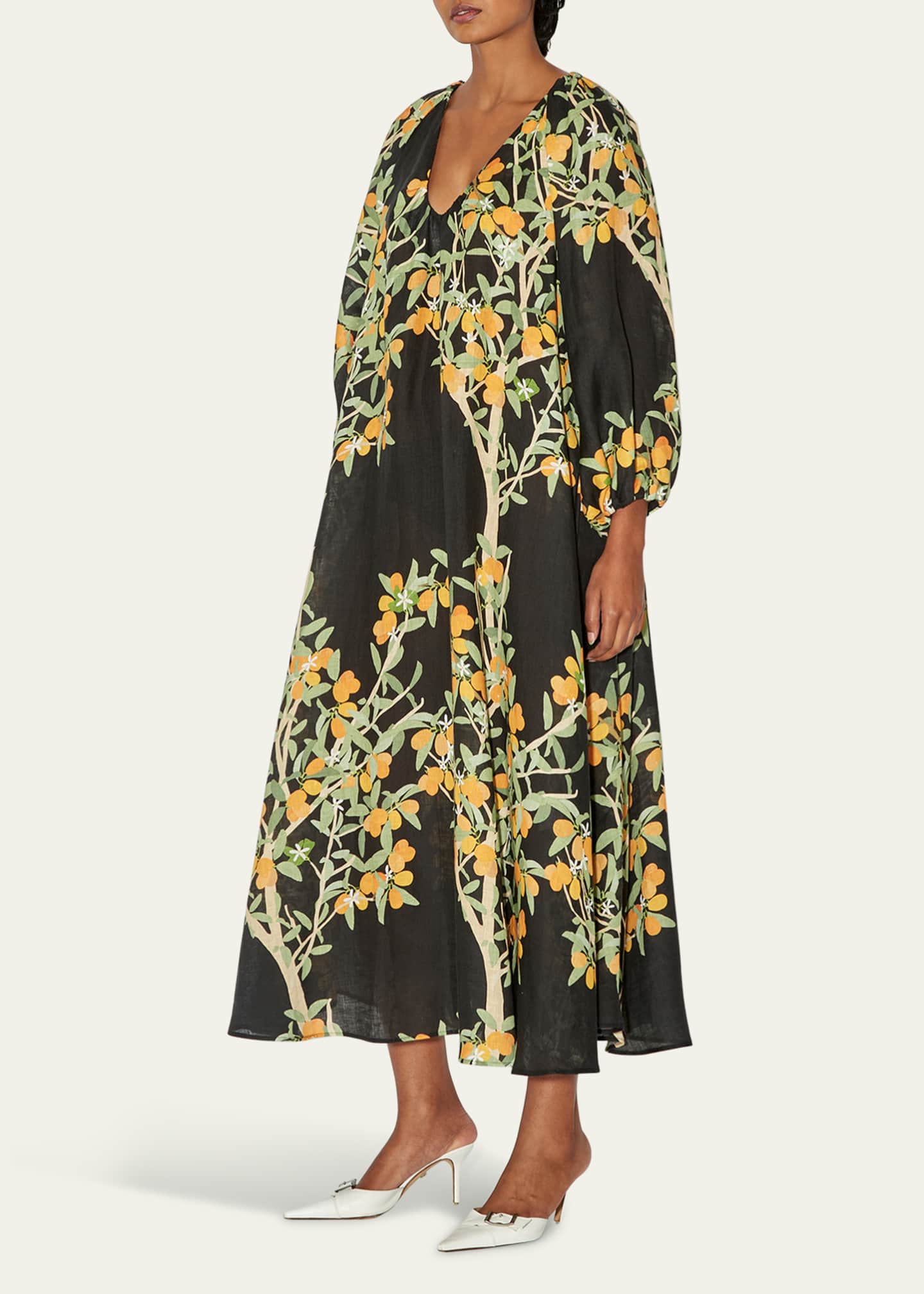 BERNADETTE Flower Printed Linen Maxi Dress - Bergdorf Goodman