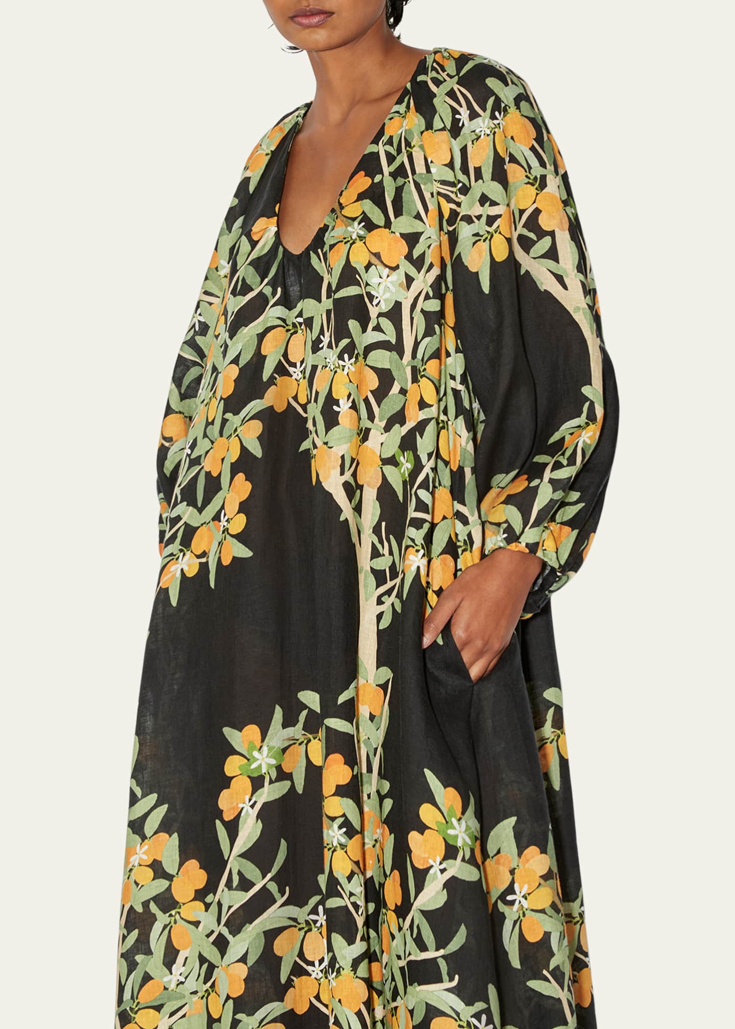 BERNADETTE Flower Printed Linen Maxi Dress - Bergdorf Goodman