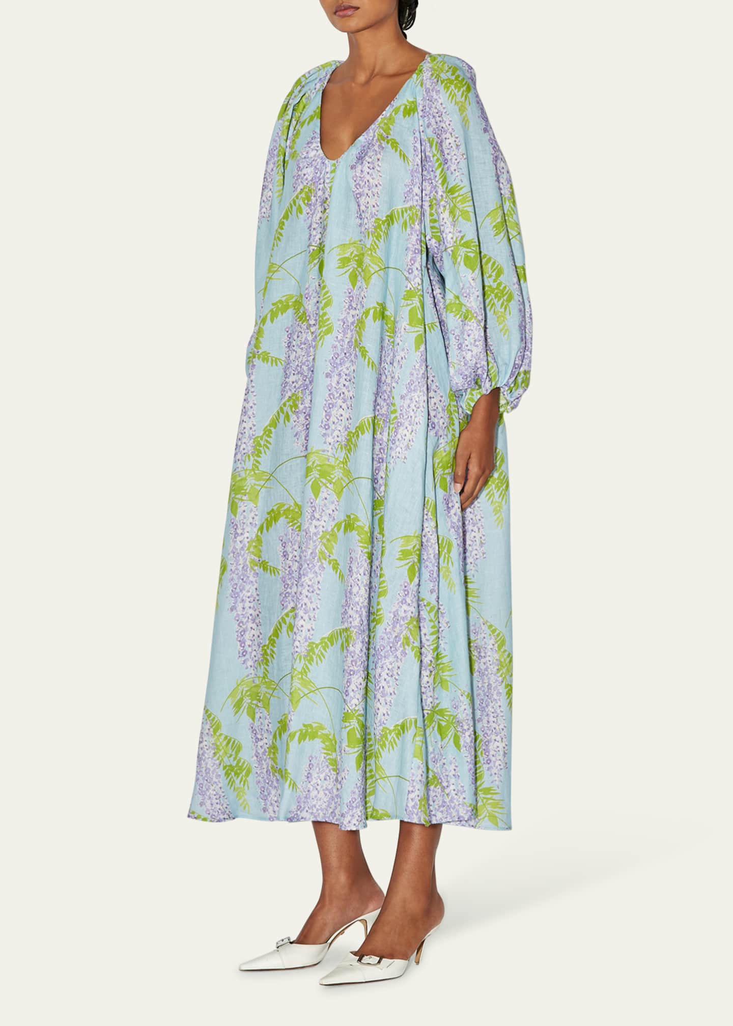 BERNADETTE Flower Printed Linen Maxi Dress - Bergdorf Goodman