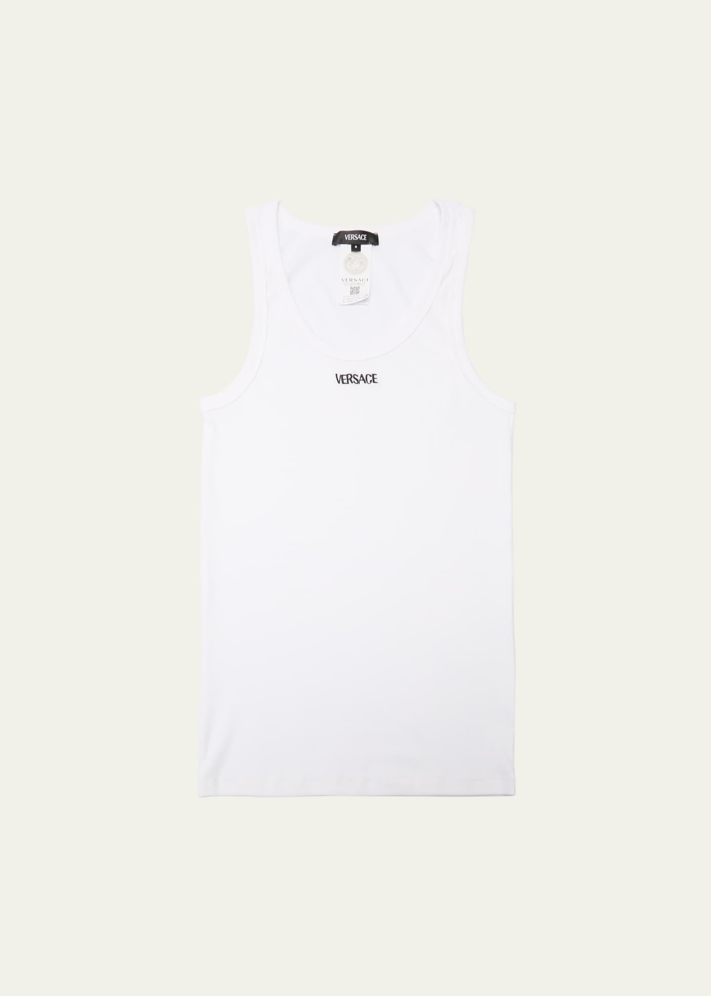 Versace Men's Embroidered Logo Tank Top - Bergdorf Goodman