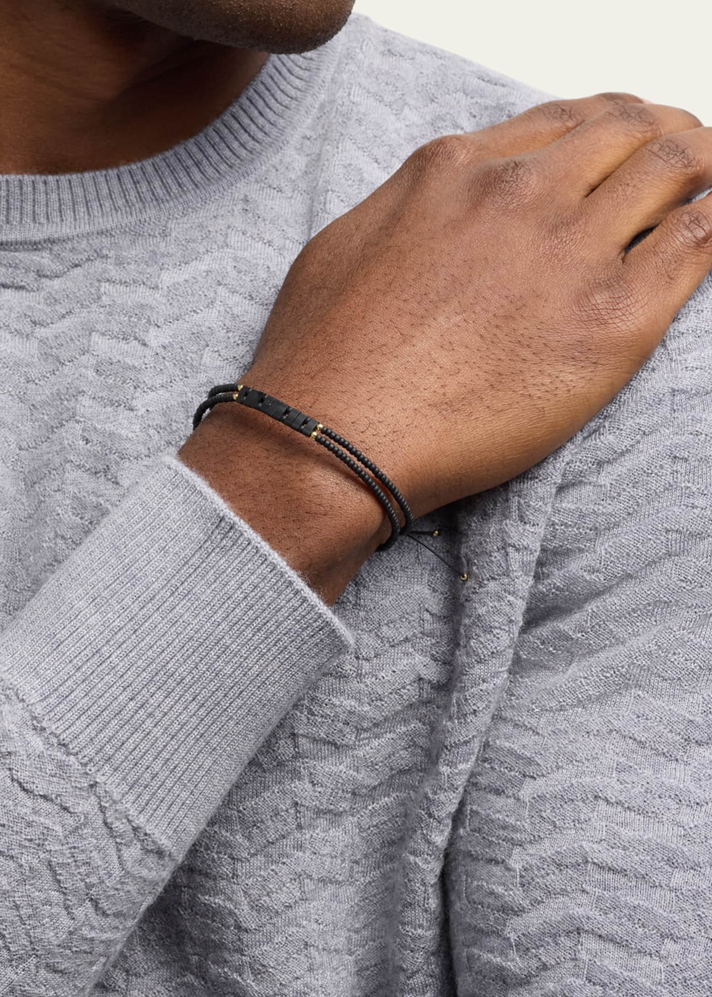 Jan Leslie Men's Glass Micro-Bead Pull Cord Bracelet - Bergdorf Goodman