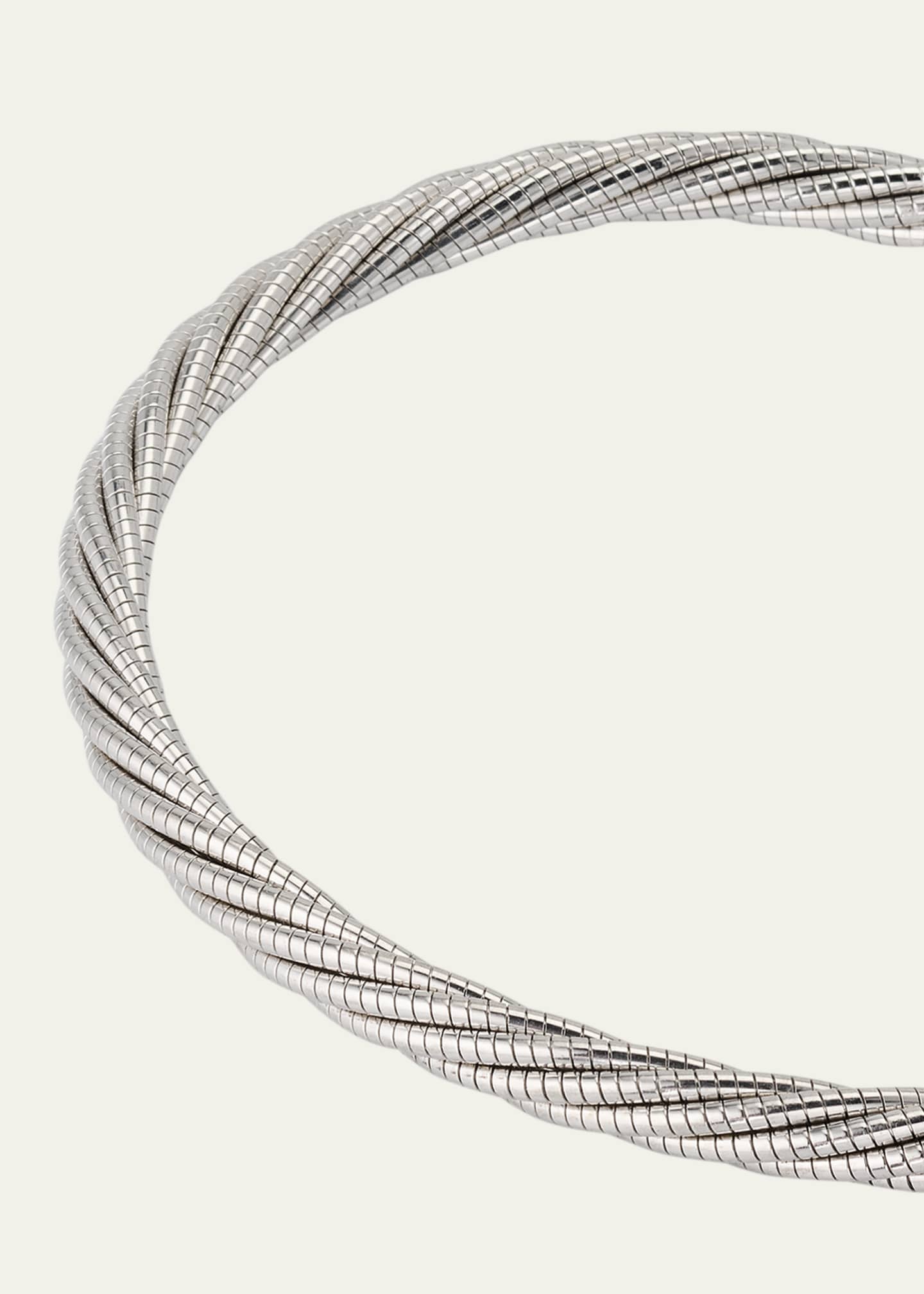Jan Leslie Men's Adjustable Sterling Silver and Stainless Steel Twisted ...