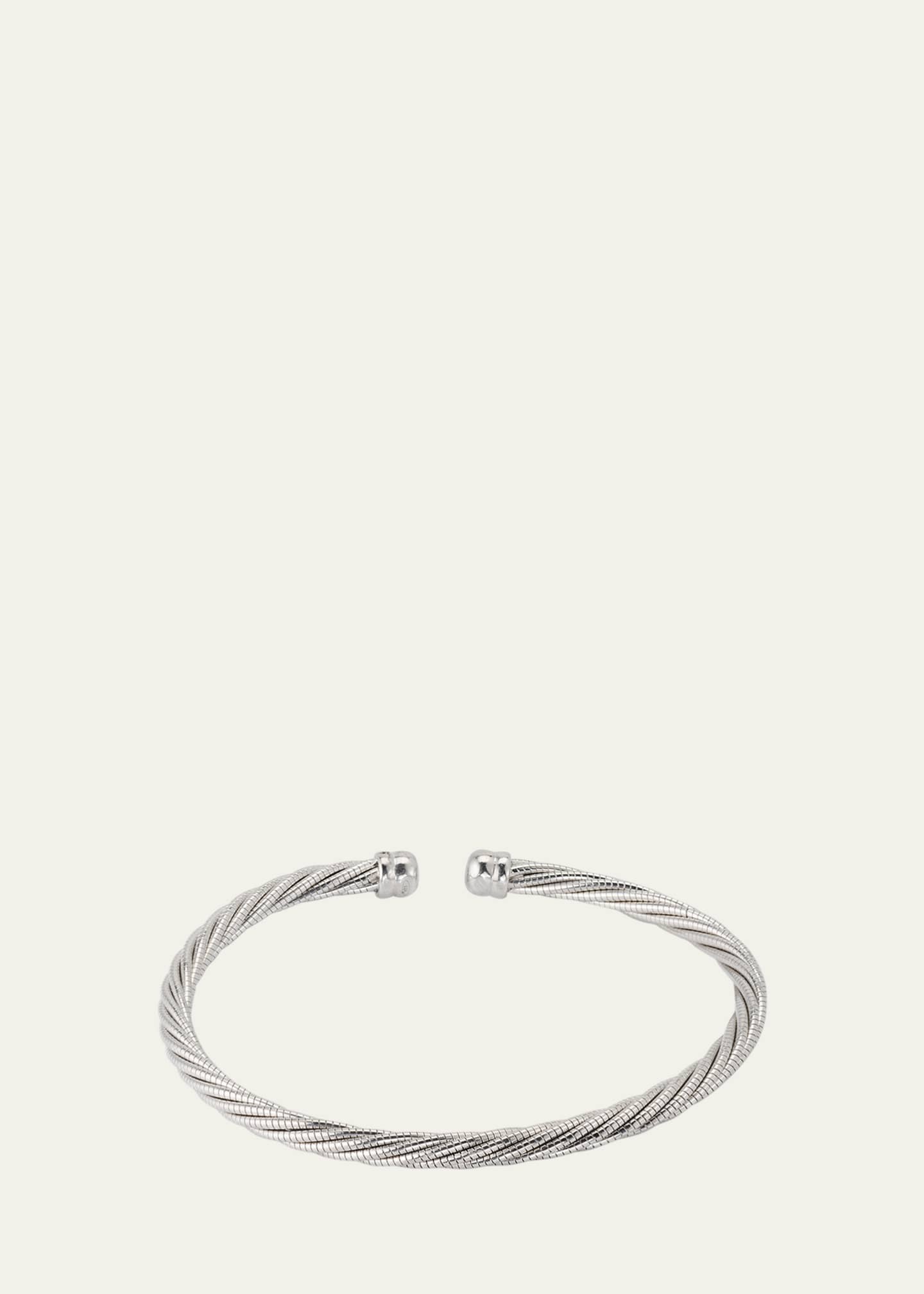 Jan Leslie Men's Adjustable Sterling Silver and Stainless Steel Twisted ...